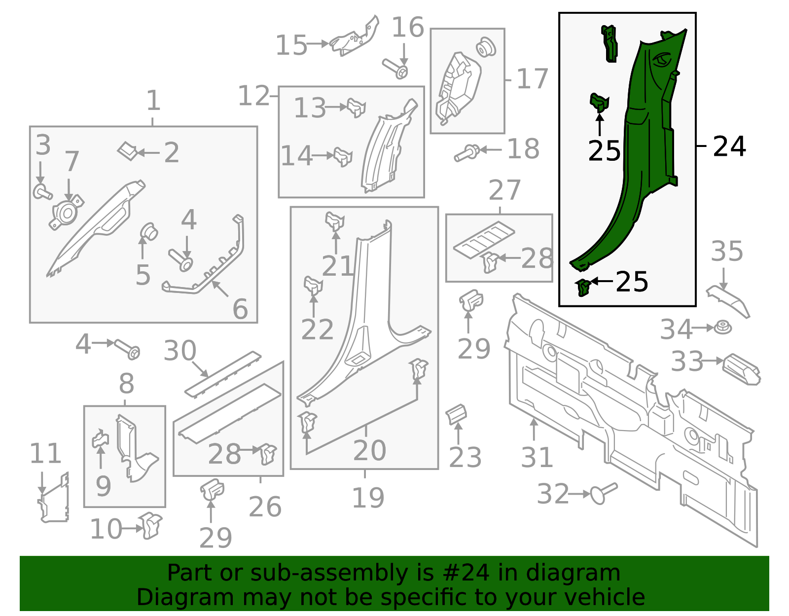 ml3z16278d12af - Ford Rear Pillar Trim 2021-2025 Ford | Performance ...
