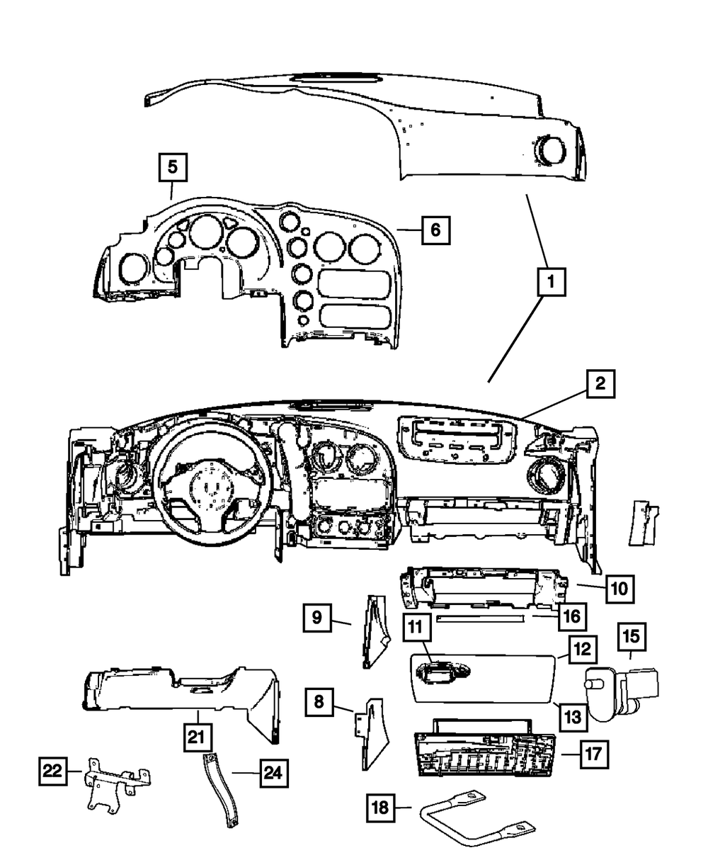 2003-2006 Dodge Viper Instrument Panel, Center XT21DX9AA | My Mopar Parts
