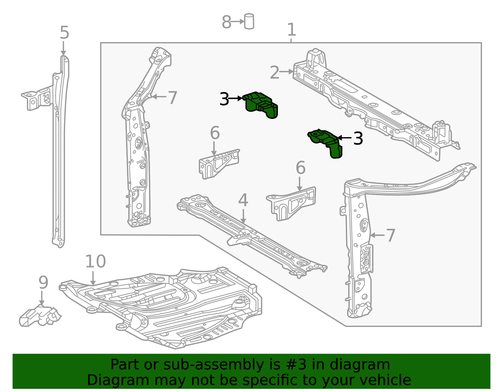 2021-2025 Toyota Sienna Upper Tie Bar Stay 52082-08010 | Toyota Parts ...
