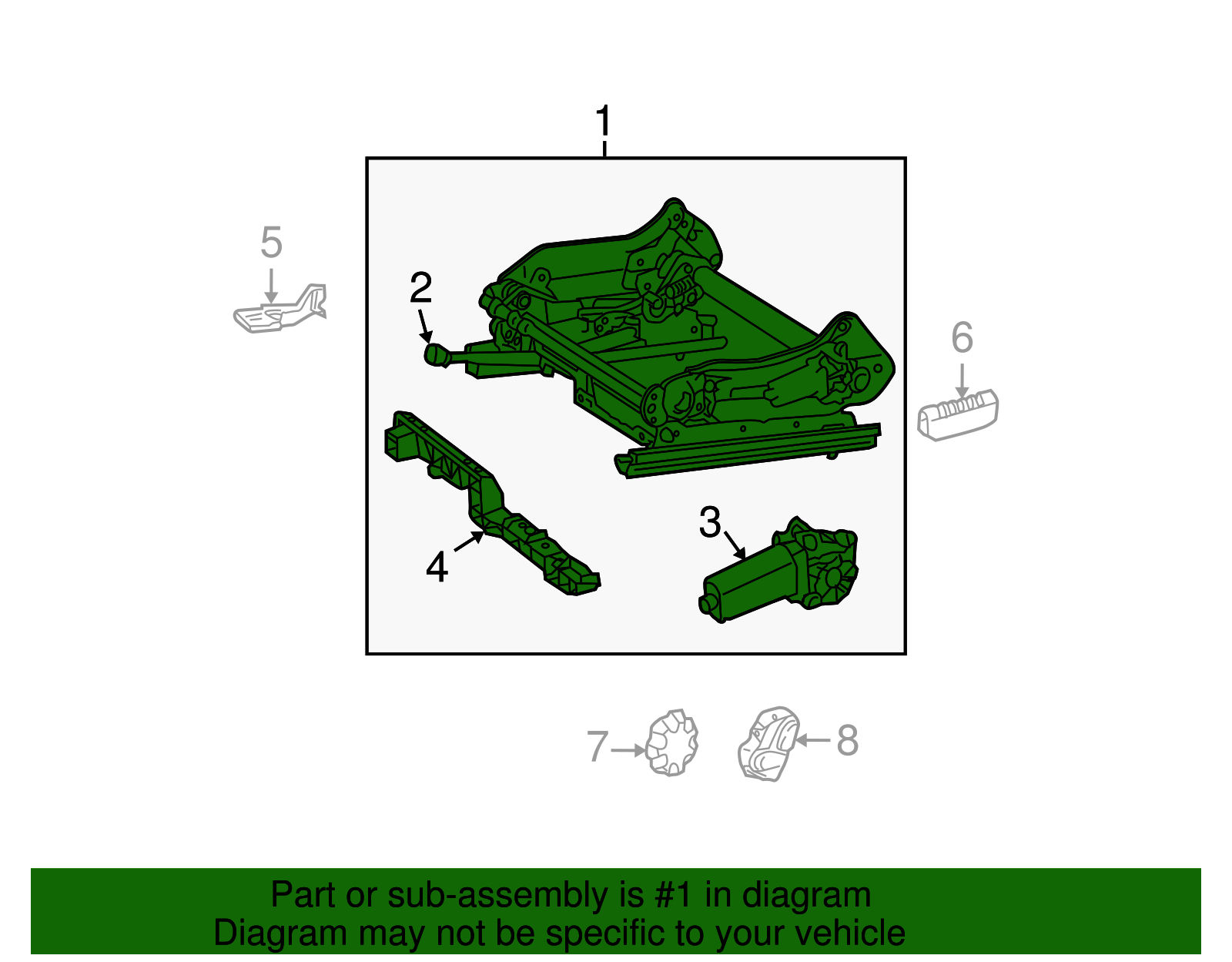 204-910-74-36 - Seat Track Adjust Mechanism 2008-2015 Mercedes-Benz ...