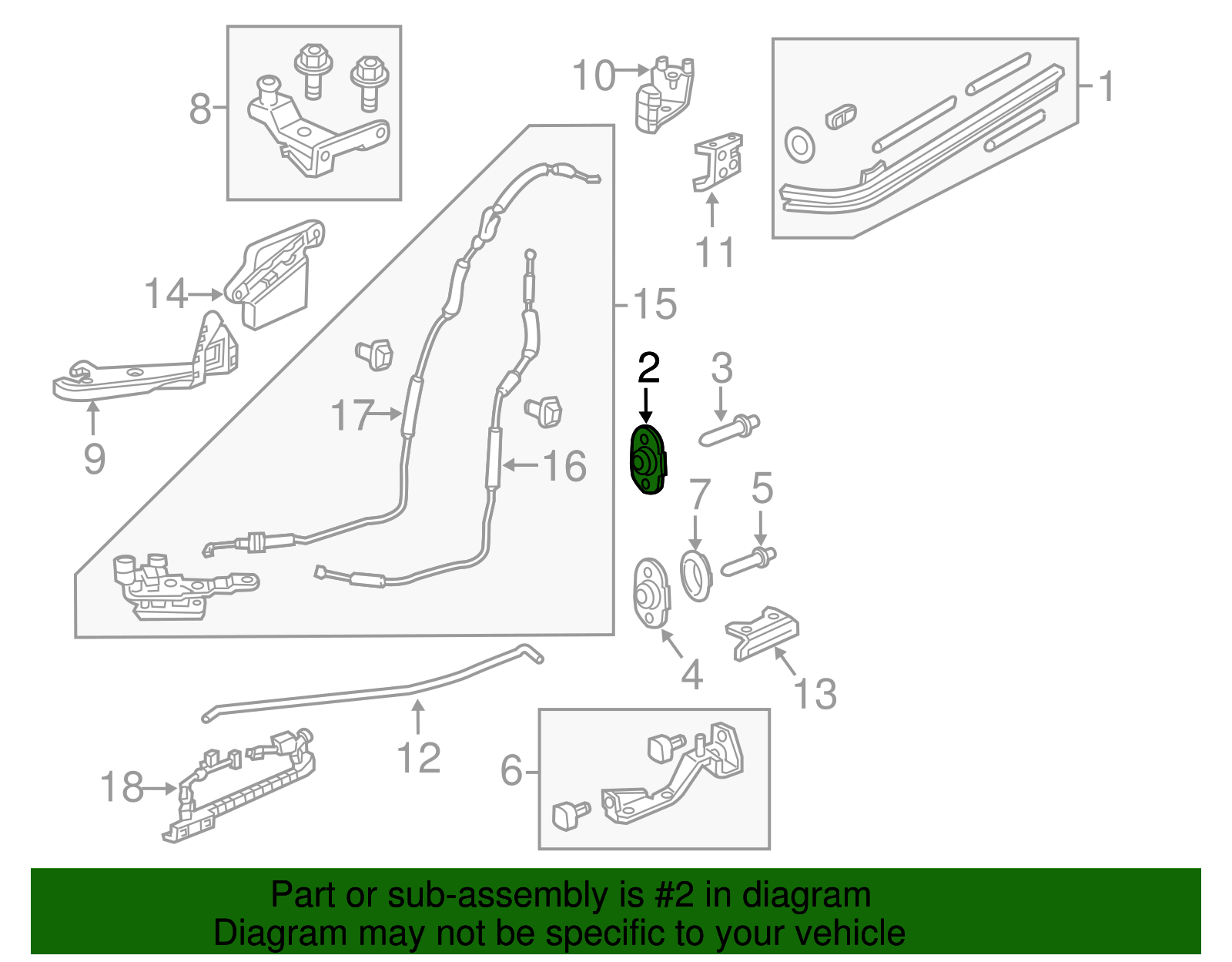 72506-TK8-A01 - 2011-2017 Honda Odyssey - Stopper Slide Door (Female ...