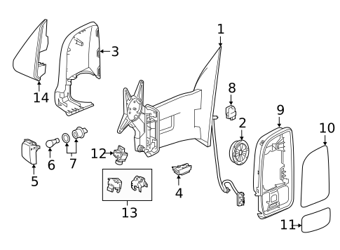 Outside Mirrors for 2019 Mercedes-Benz Sprinter 3500 XD | Benz Parts Online