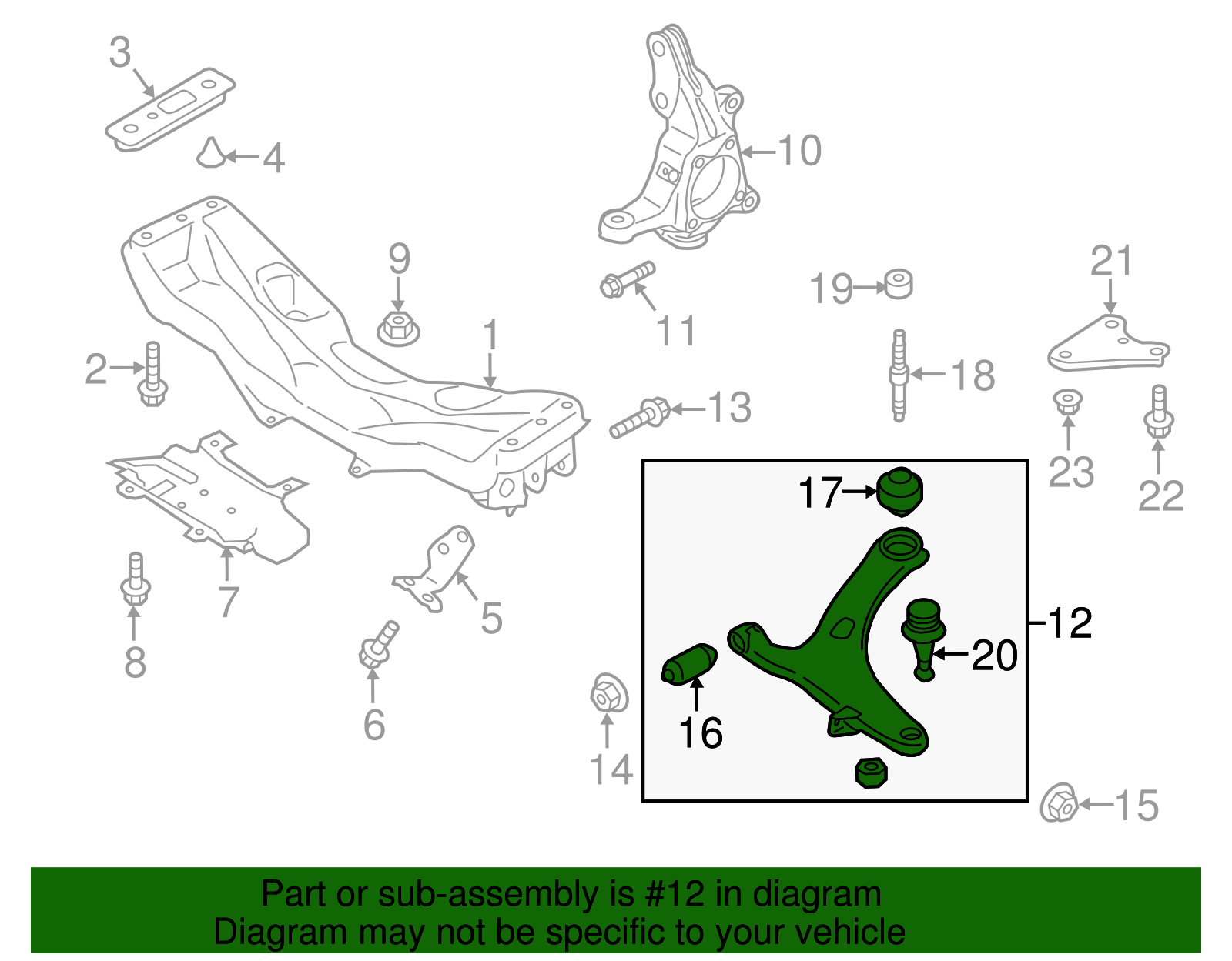 2014-2018 Subaru Forester Control Arm 20202SG012 | Subaru Parts Store