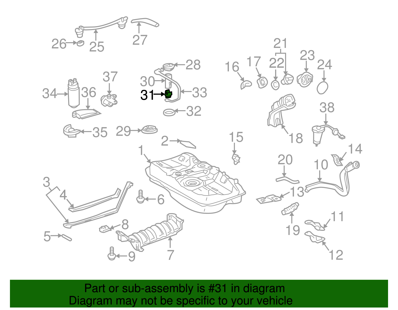2002-2012 Toyota Fuel Pump Support Bracket 77175-06020 | Toyota Parts ...