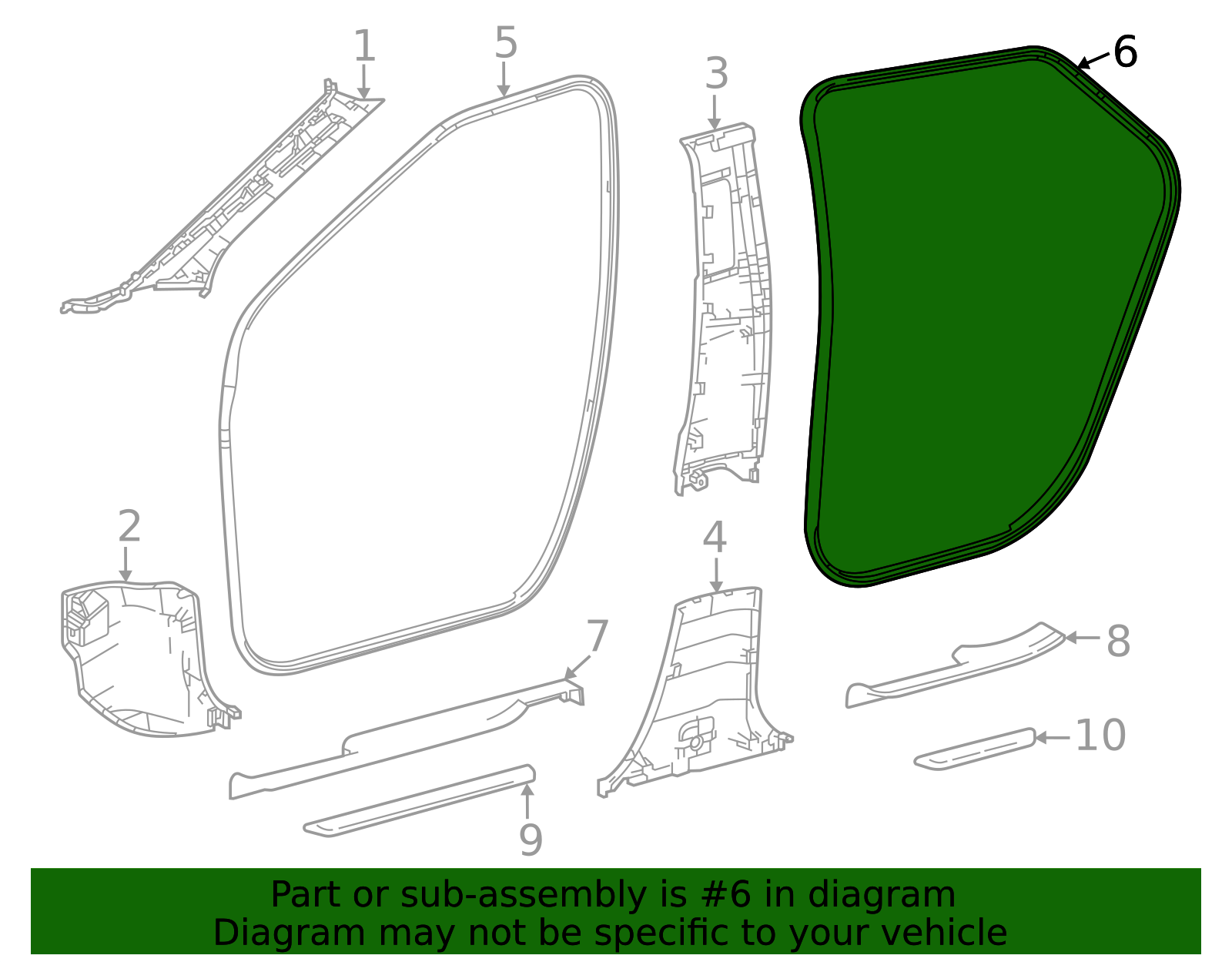 2016-2020 Toyota Mirai Weather-Strip On Body 62331-62010 | Toyota Parts ...
