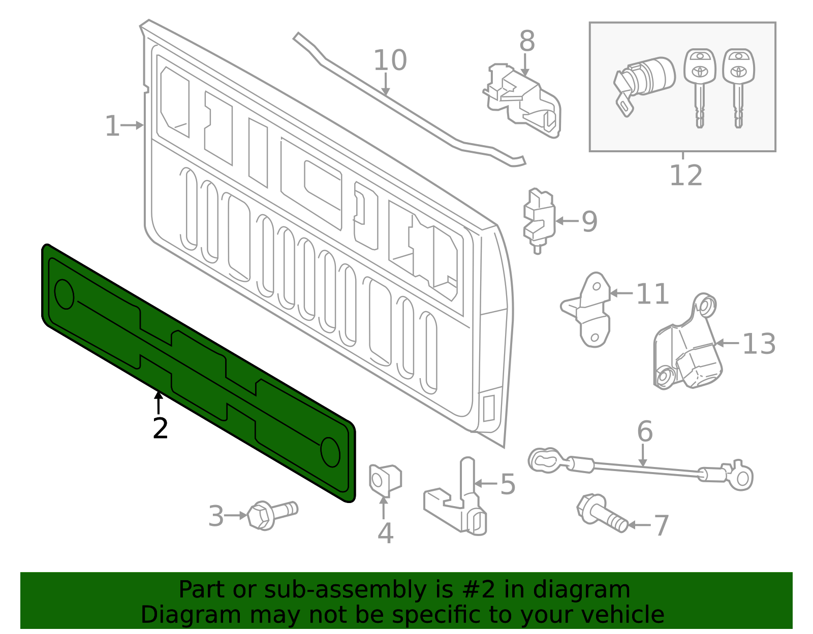 Genuine Official Toyota Tailgate Gap Cover part# 65759-0C030 for 2007 ...