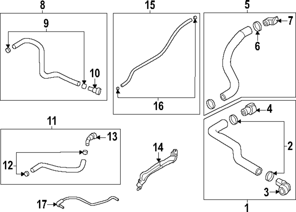 25485-T1000 - Hyundai Lower Hose Connector 2021-2025 Genesis ...