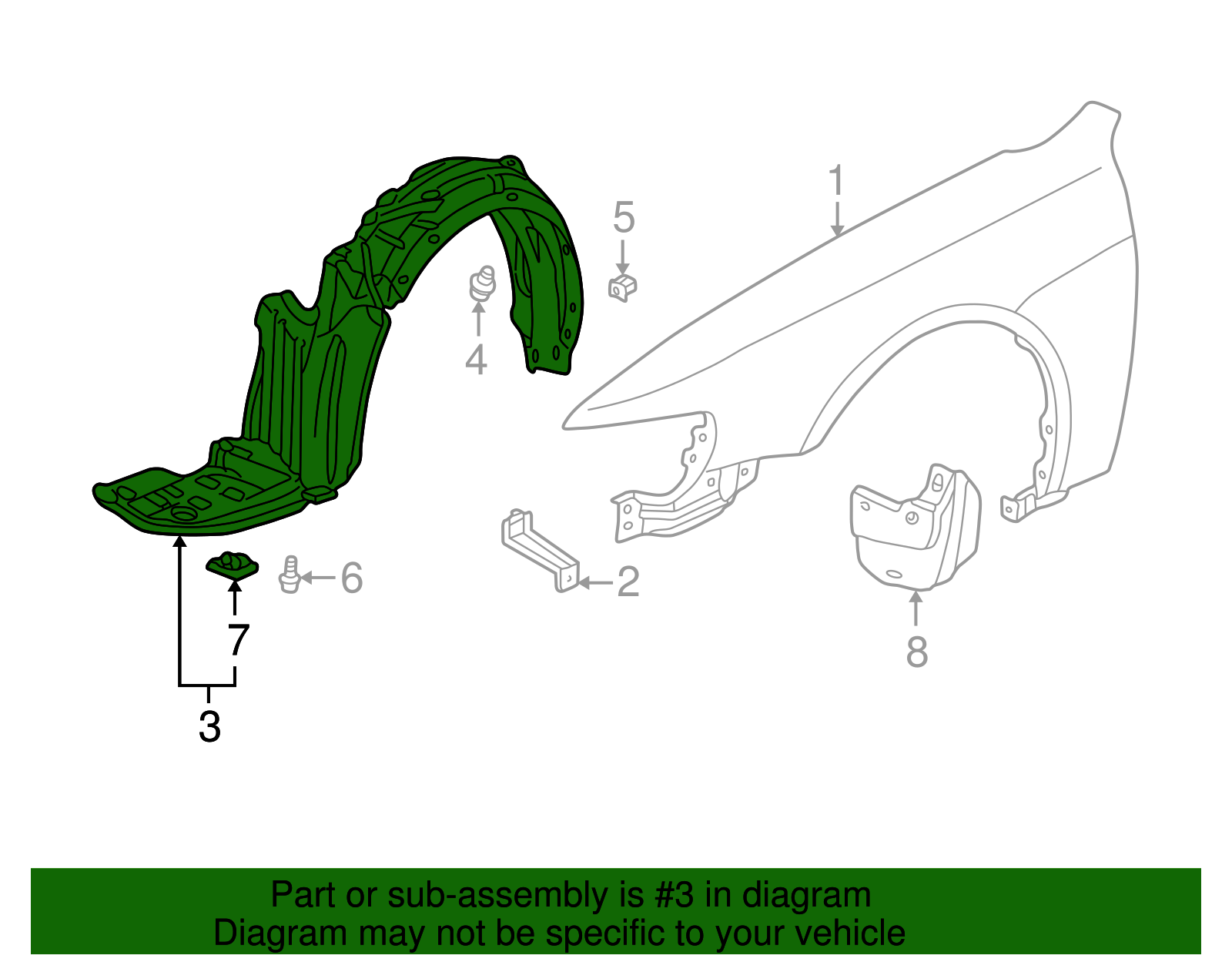 74151-S84-A00 - Fender Liner 1998-2002 Honda Accord | Honda Parts Online