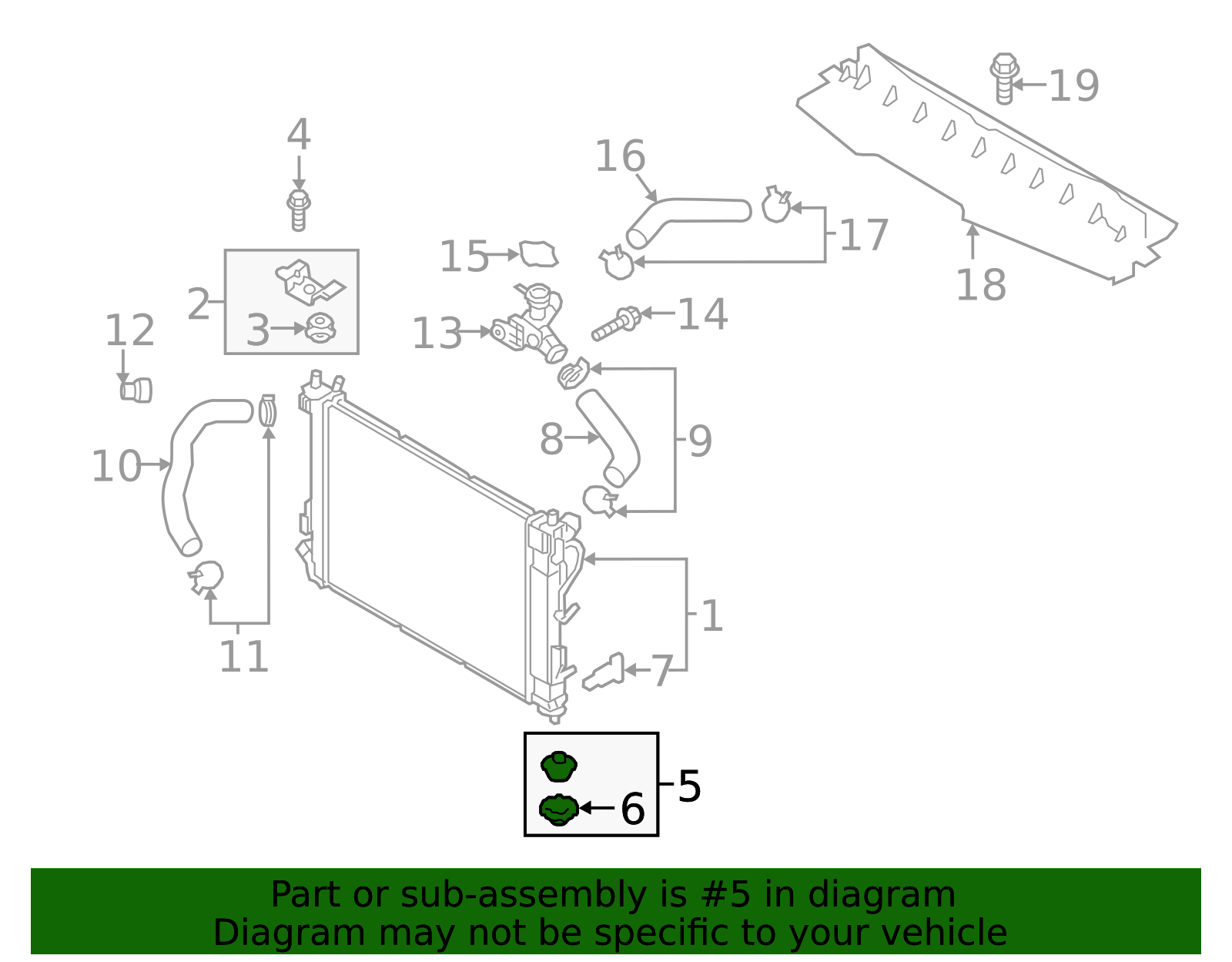 2018-2023 Kia Rio Radiator Assembly Lower Insulator 25336-C8000 | Kia ...
