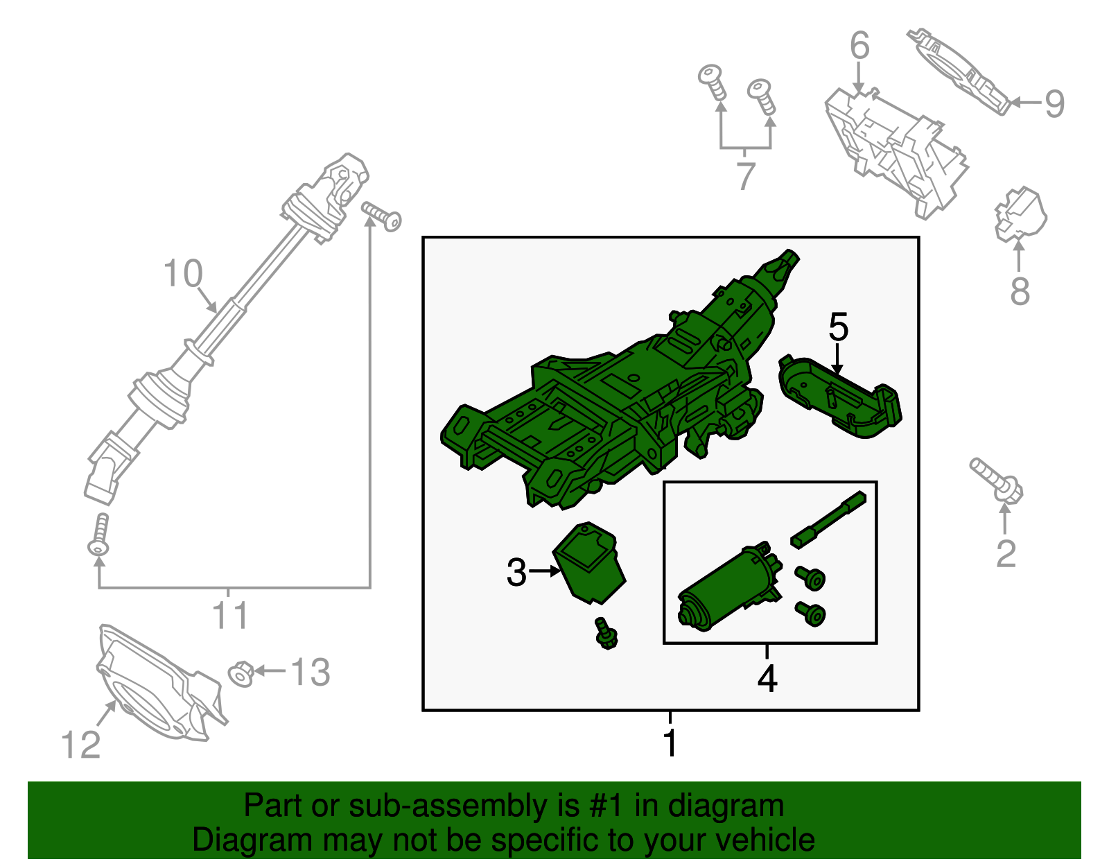 2013-2019 Ford Column Assembly DG1Z-3C529-Y | Ford OEM Parts Outlet