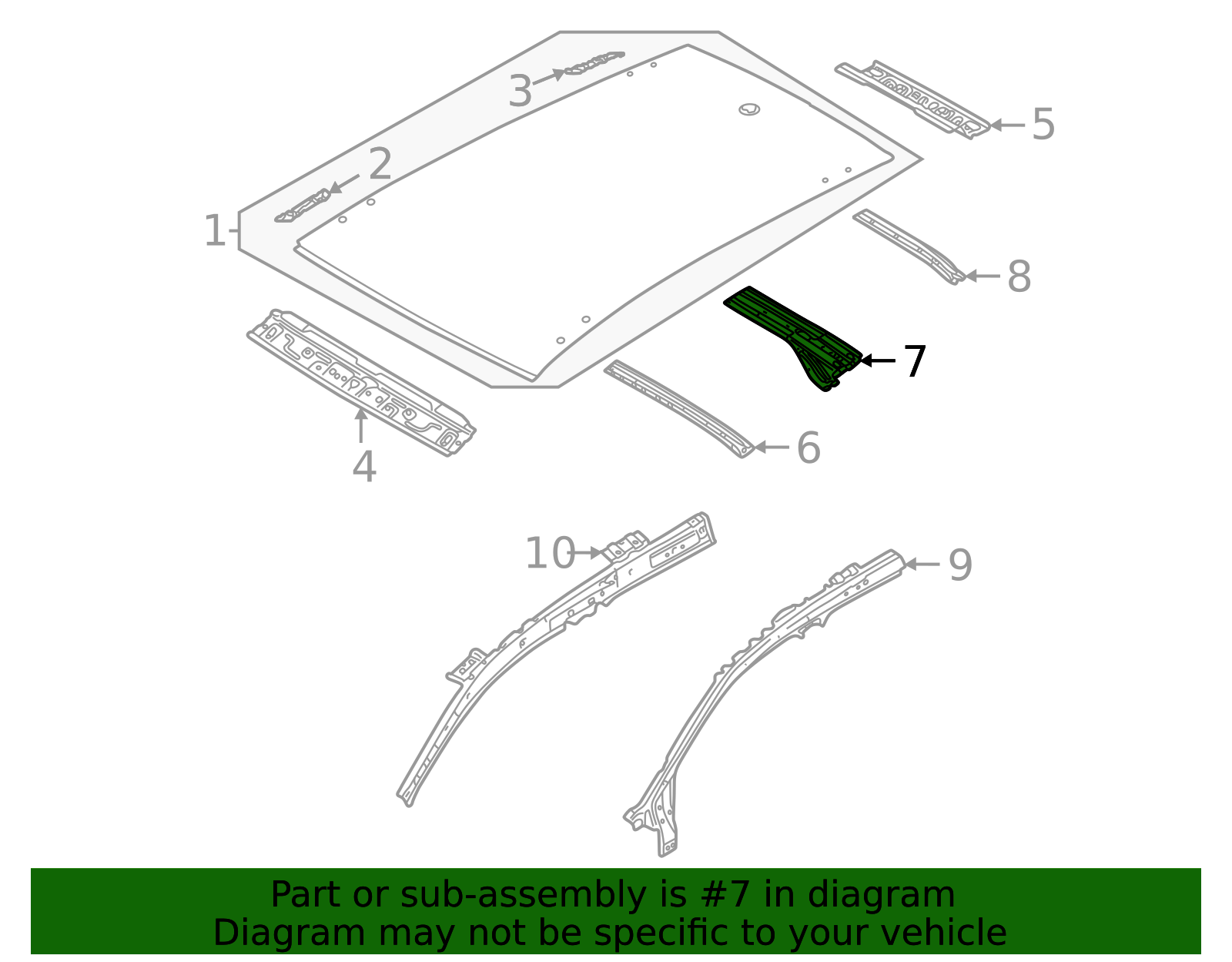 2GJ-817-287-A - High-Quality Roof Bow for 2022-2025 Volkswagen Taos ...