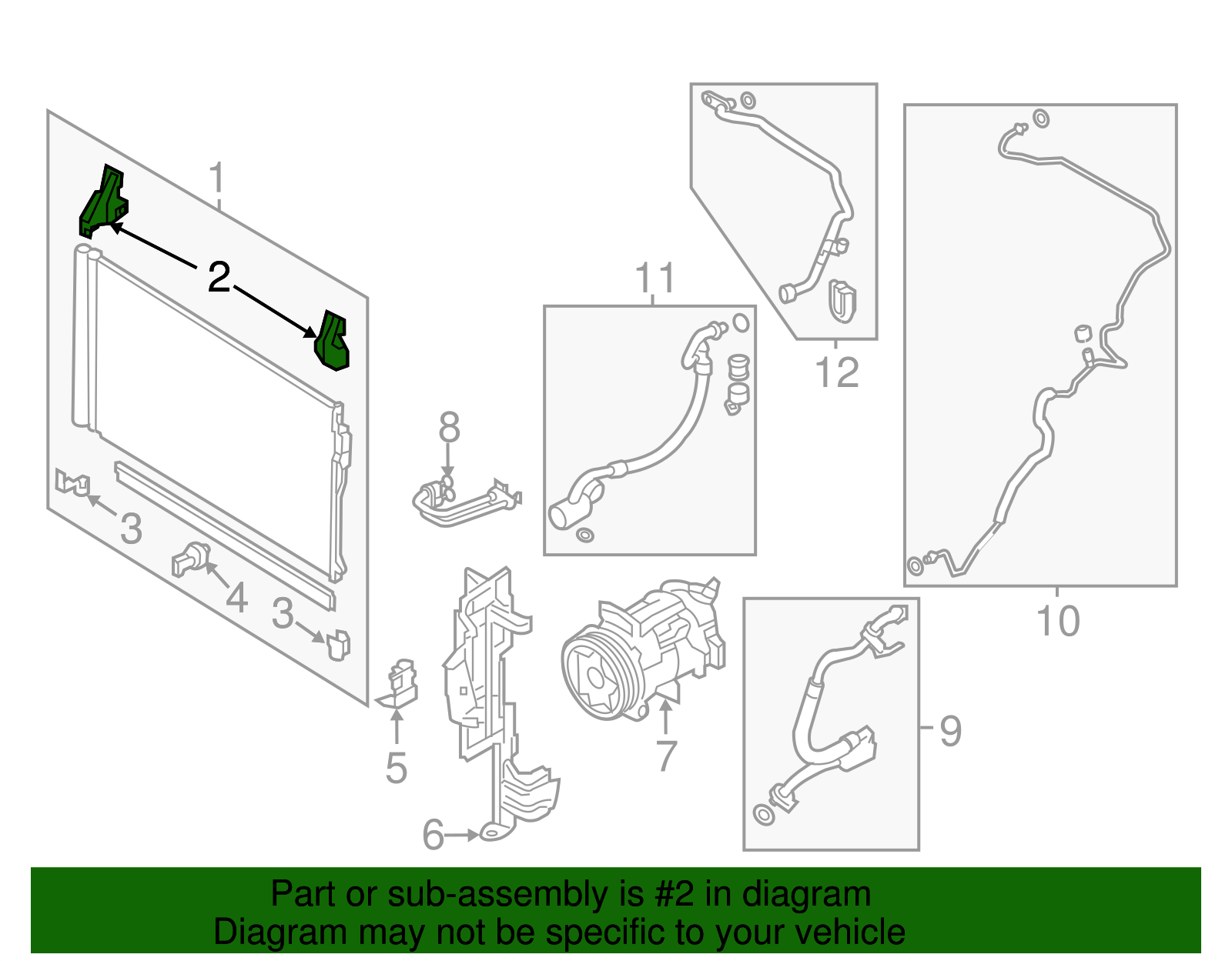 2018-2019 Infiniti Condenser Assembly Upper Bracket 92114-6HC0B ...