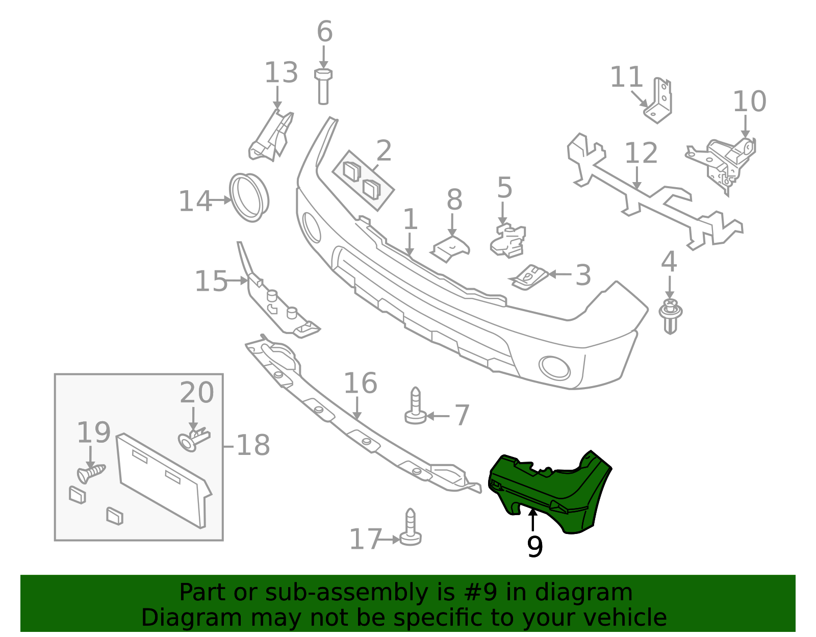 2009-2021 Nissan Frontier Bumper Bracket 62222-ZL00B | Nissan Parts Central