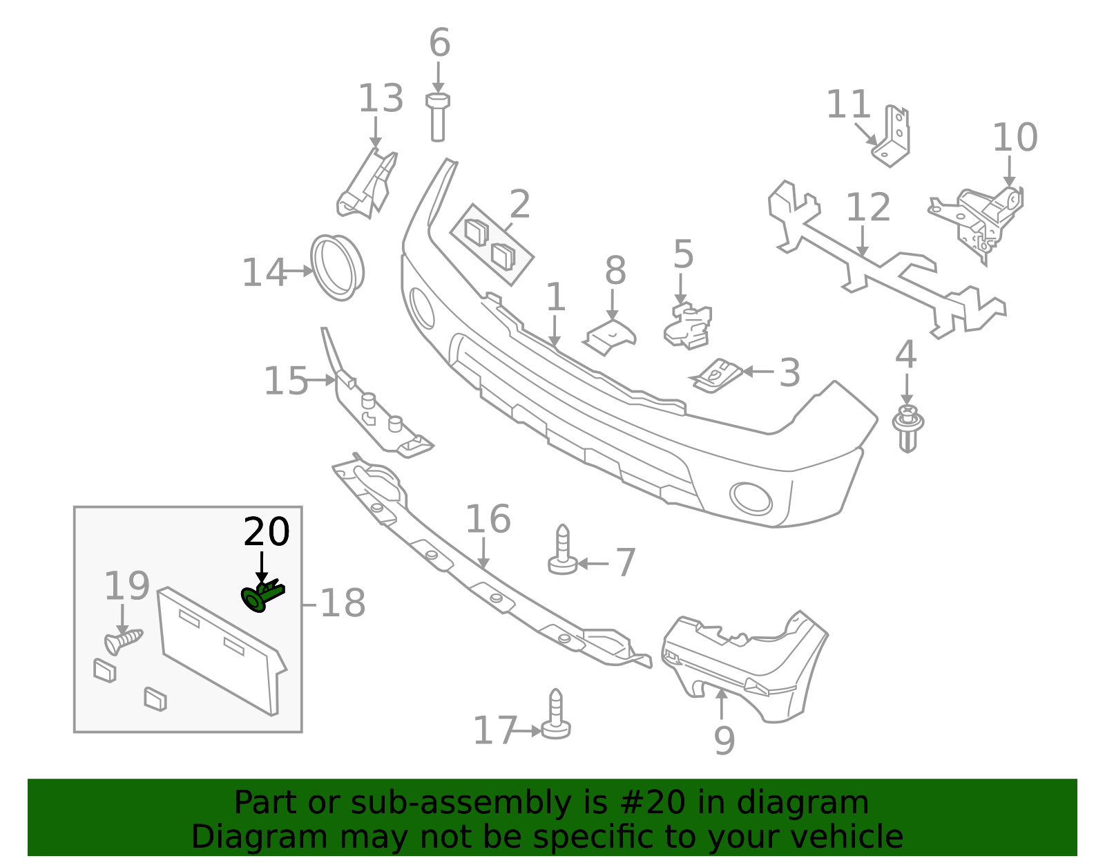 1998-2025 Nissan License Bracket Grommet 62284-81F00 | OEM Parts Online