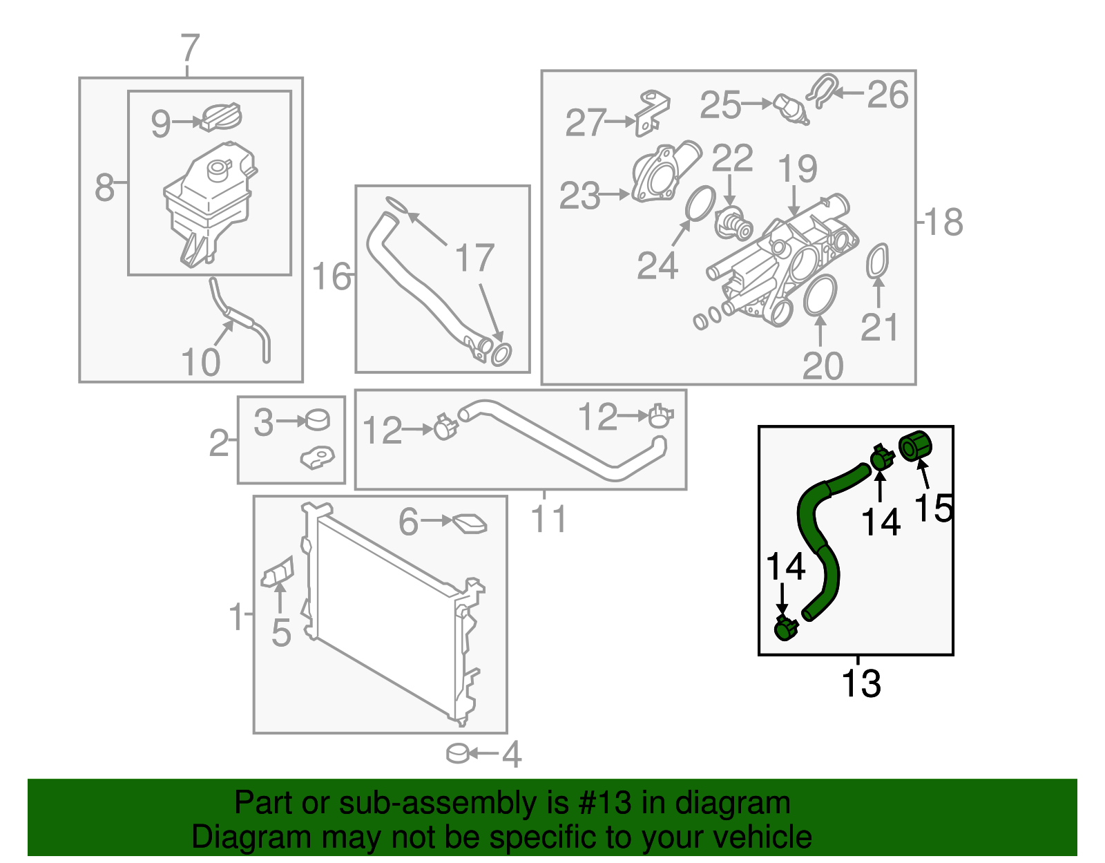 2010-2014 Hyundai Sonata Lower Hose 25415-3S000 | OEM Parts Online