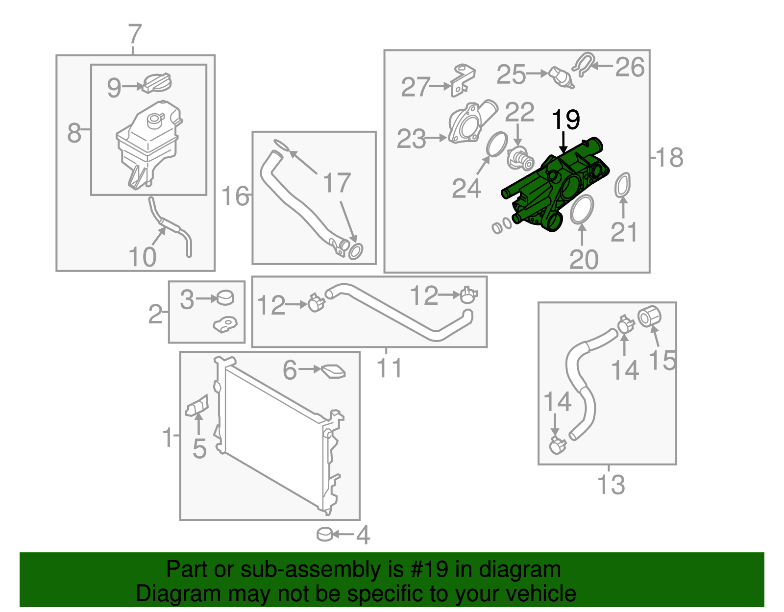 2011-2015 Hyundai Sonata Thermostat Housing 25620-2G650 | OEM Parts Online