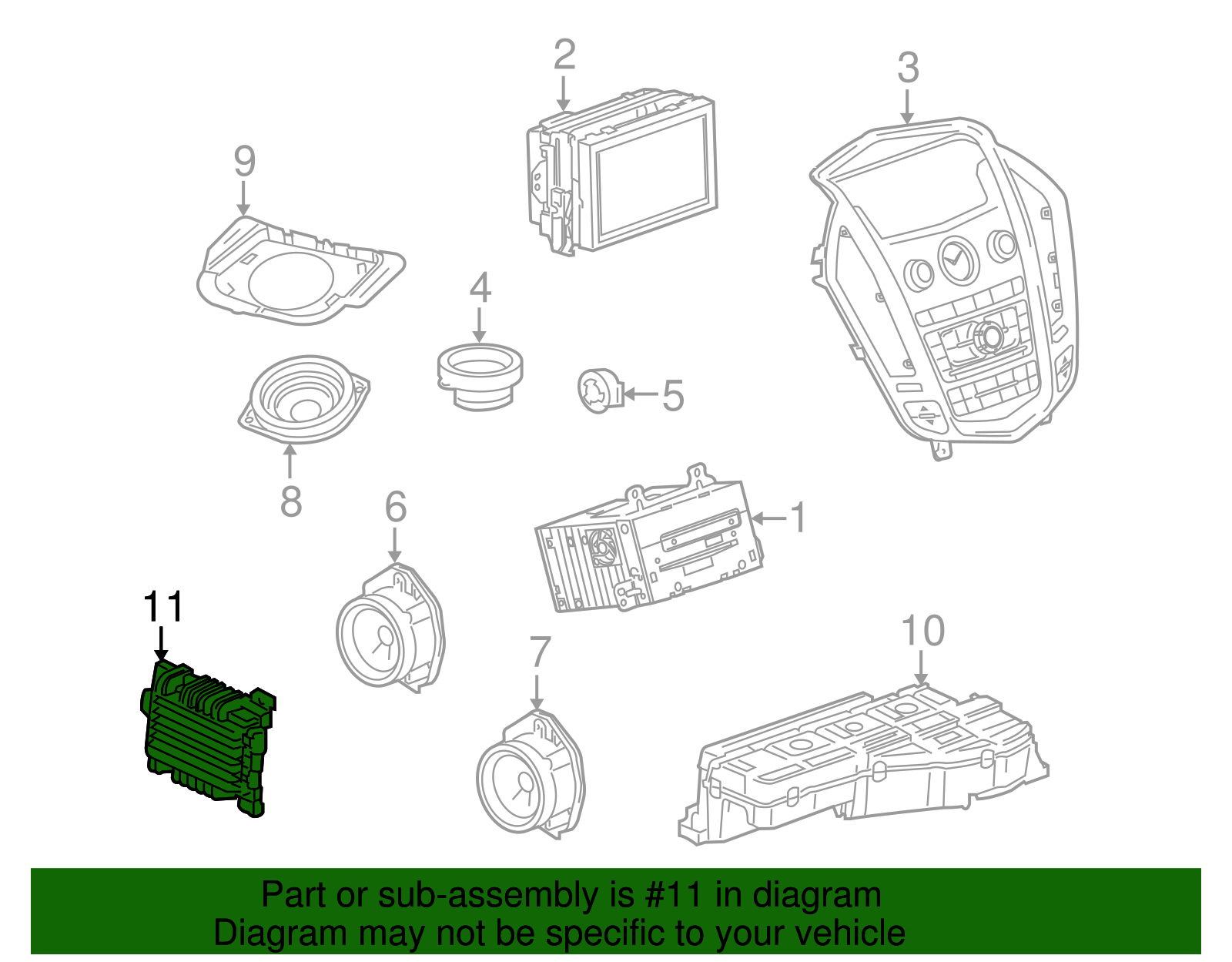 2013-2016 Cadillac SRX Radio Speaker Amplifier 23362376 | Capital Chevy ...