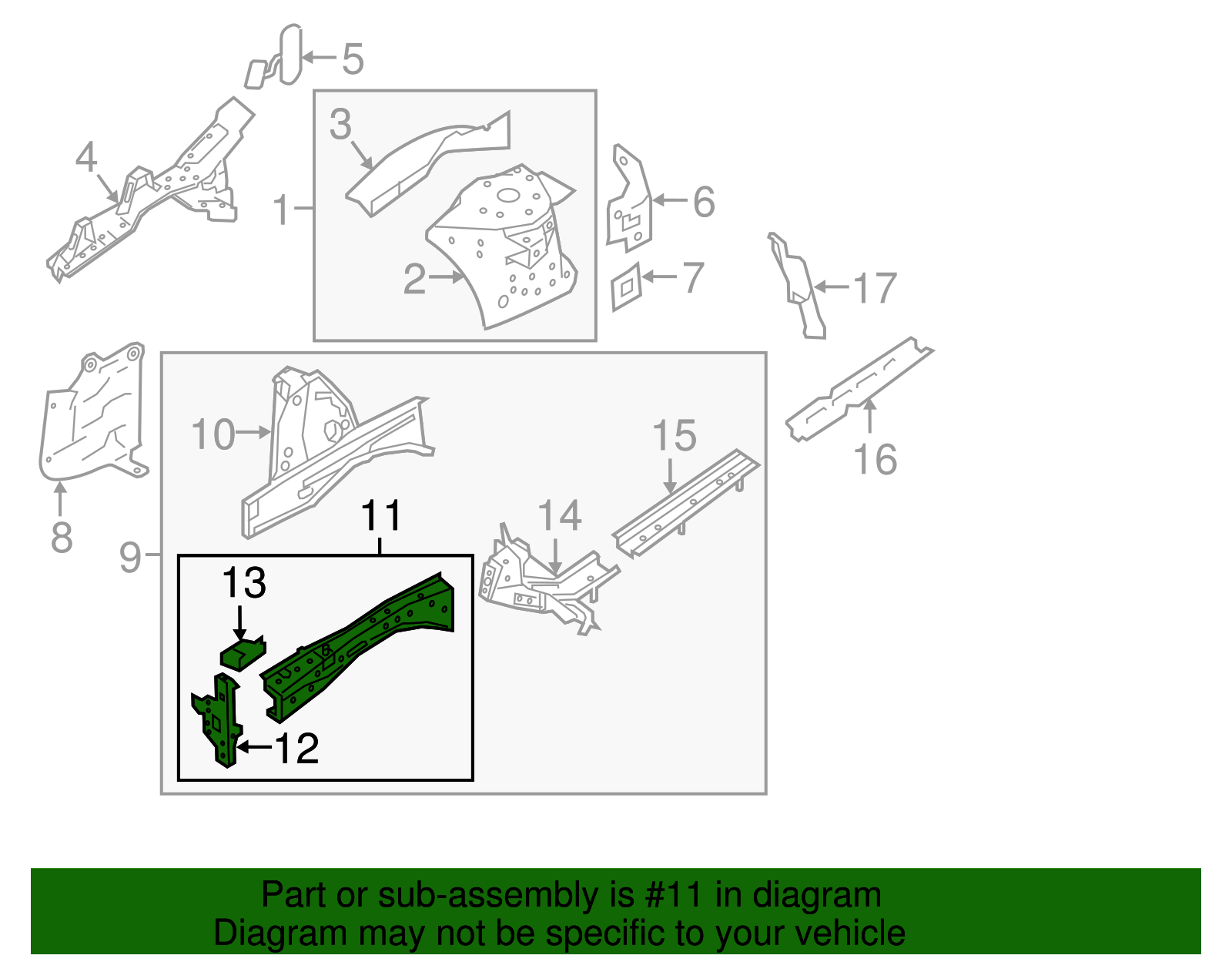 G5111-3TAAD - Side Member Rail - 2016-2020 Nissan | Conicelli Nissan