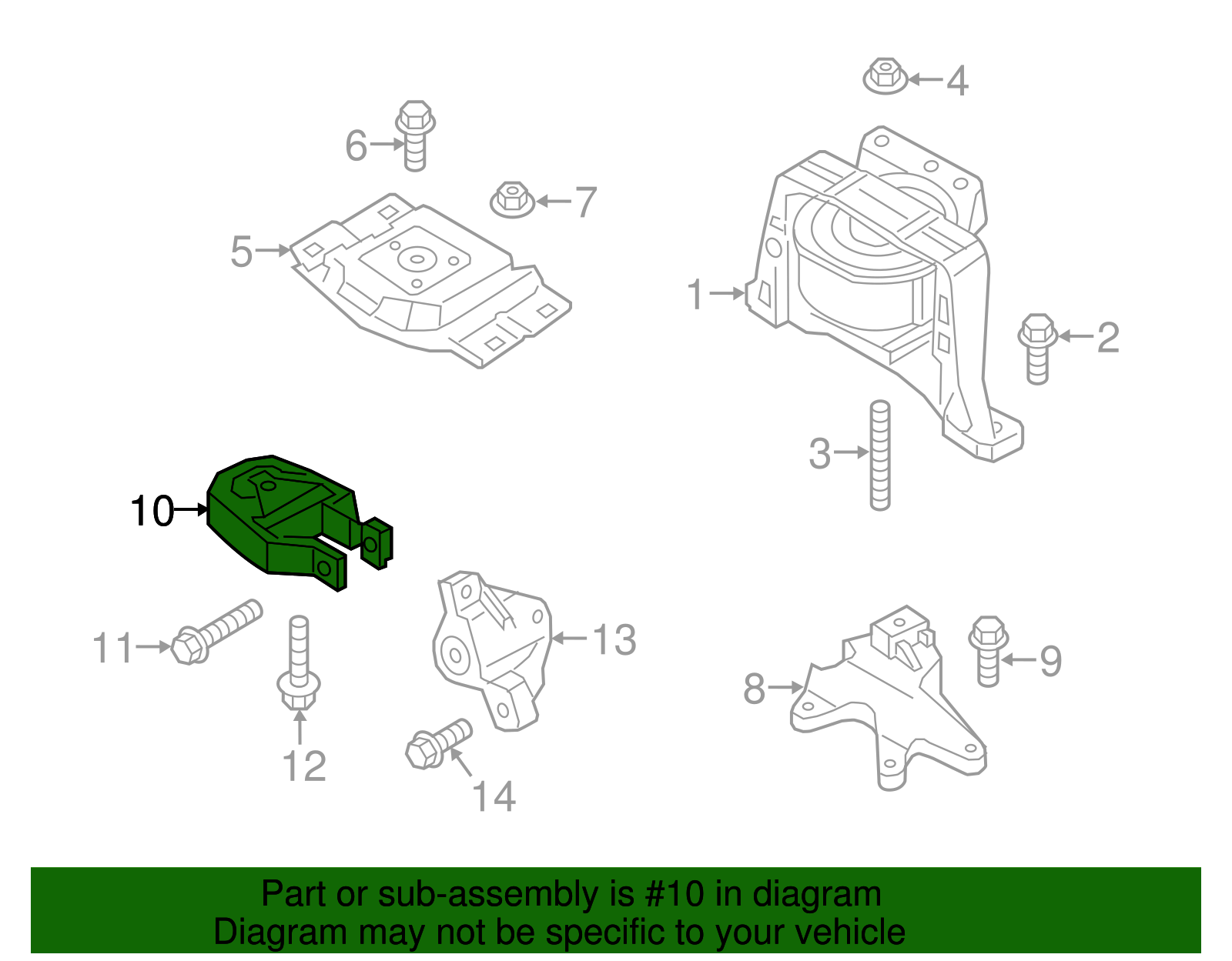av6z6068b - Ford Trans Mount 2015-2019 Ford Escape | Performance Auto Parts