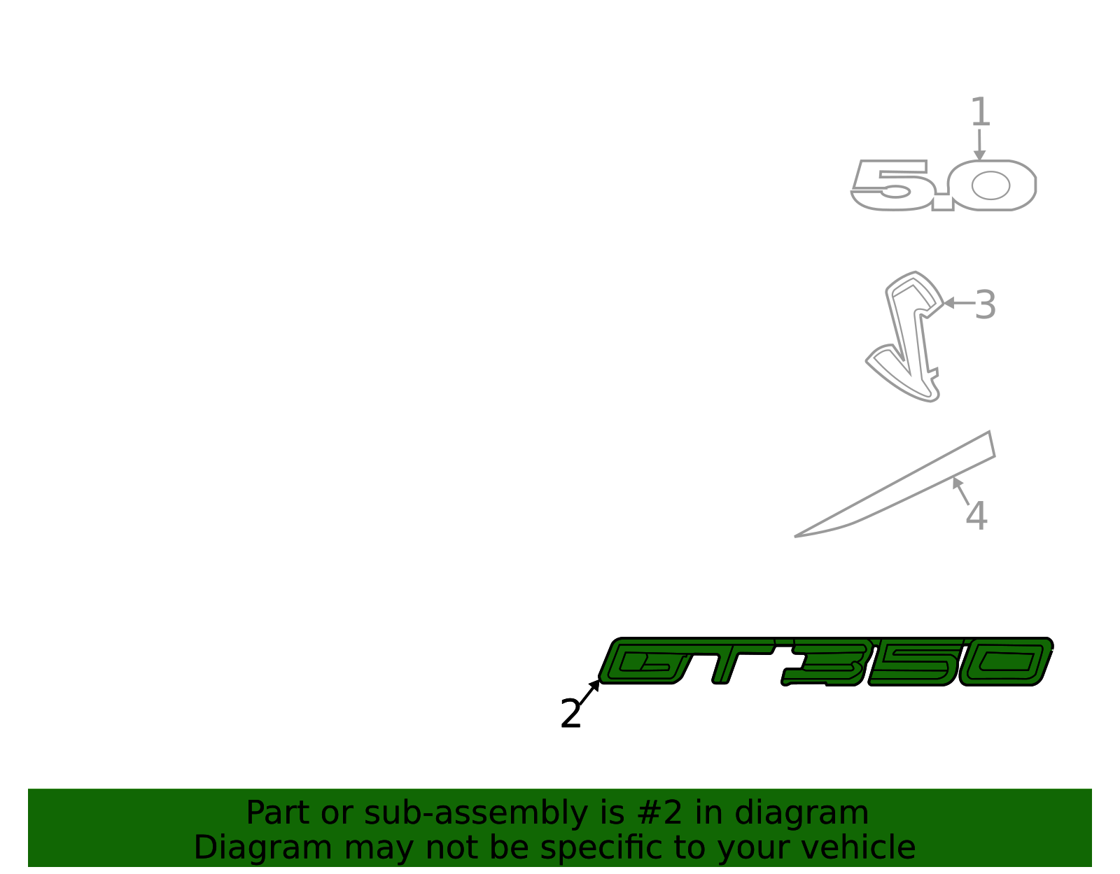 FR3Z-16098-A - Nameplate 2015-2020 Ford Mustang | Direct Factory Parts