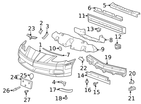 Bumper & Components - Front for 2019 Chevrolet Cruze | Auto Parts Express