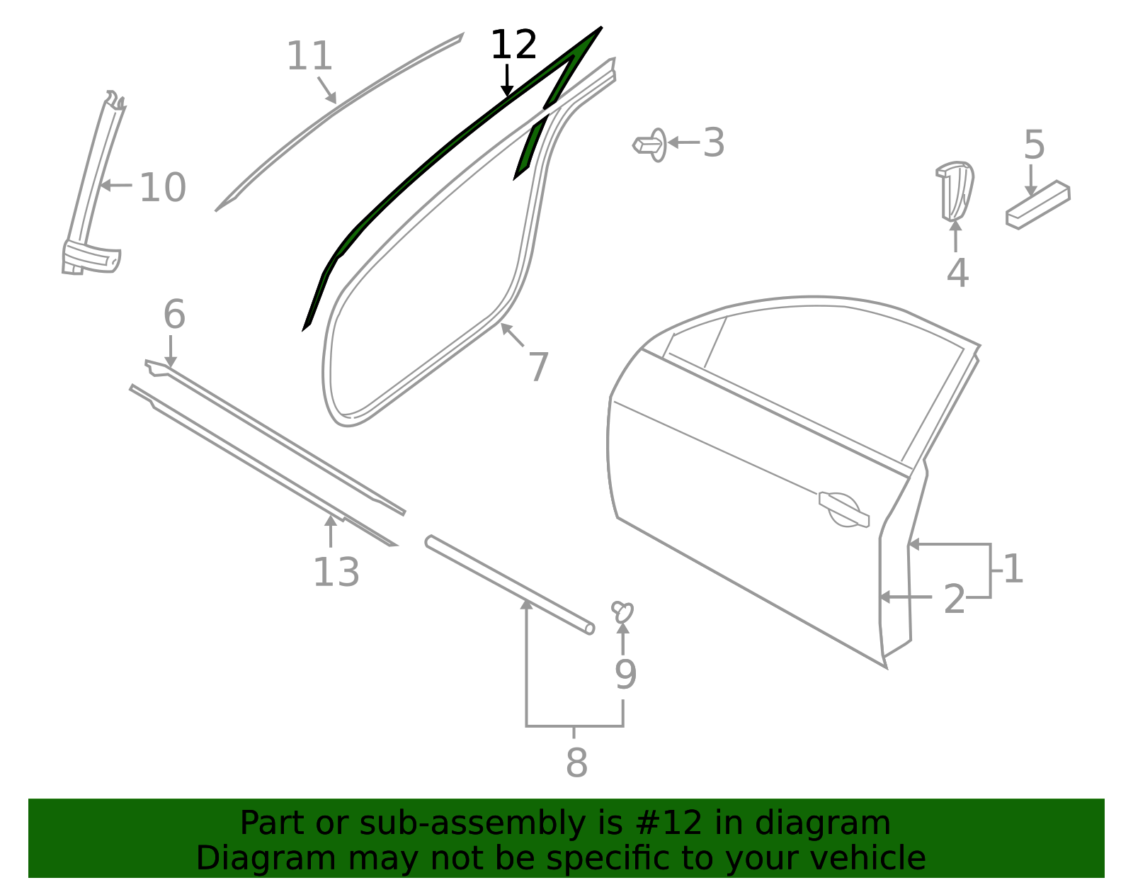 80813-ZN60A - Door Reveal Molding 2011-2013 Nissan Altima | Official ...