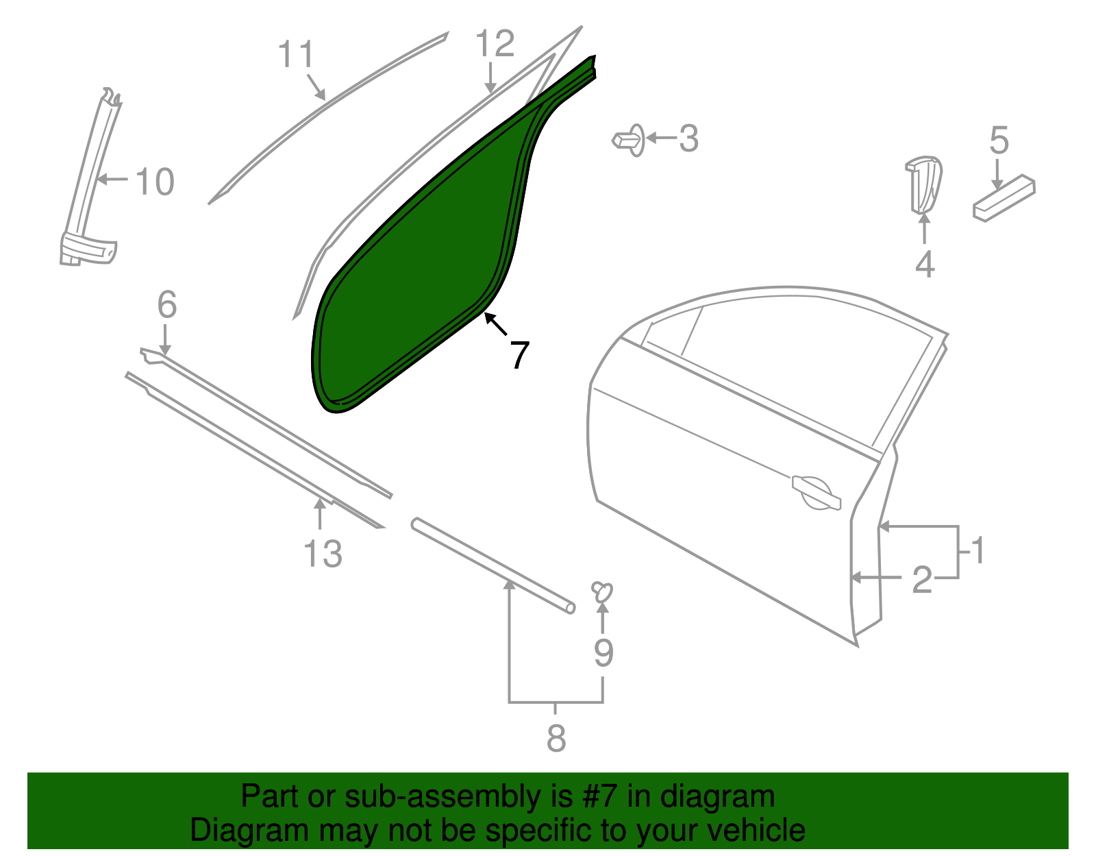 2008-2013 Nissan Altima Door Seal 80830-ZX50B | Nissan OEM Parts Online