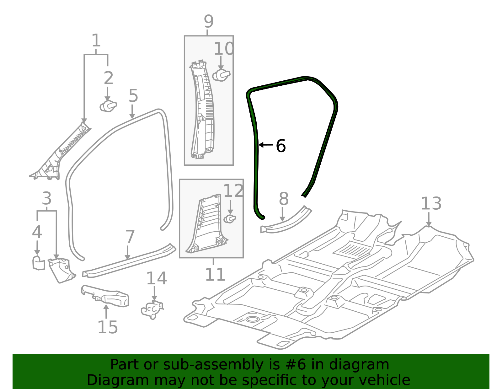 62331-0D070 - Surround Weather-Strip - 2014-2018 Toyota Yaris | Nucar ...