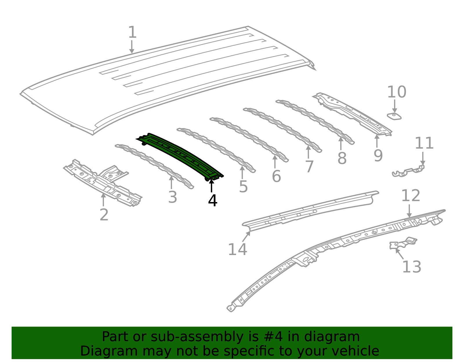 2020-2025 Toyota Highlander Roof Reinforced 63103-0E090 | Toyota Parts ...