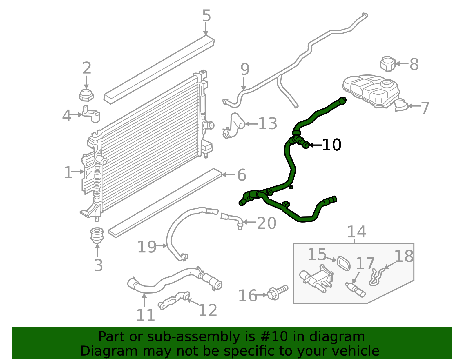 2017-2019 Lincoln MKC Overflow Hose GJ7Z-8075-D | Awesome Parts Ford