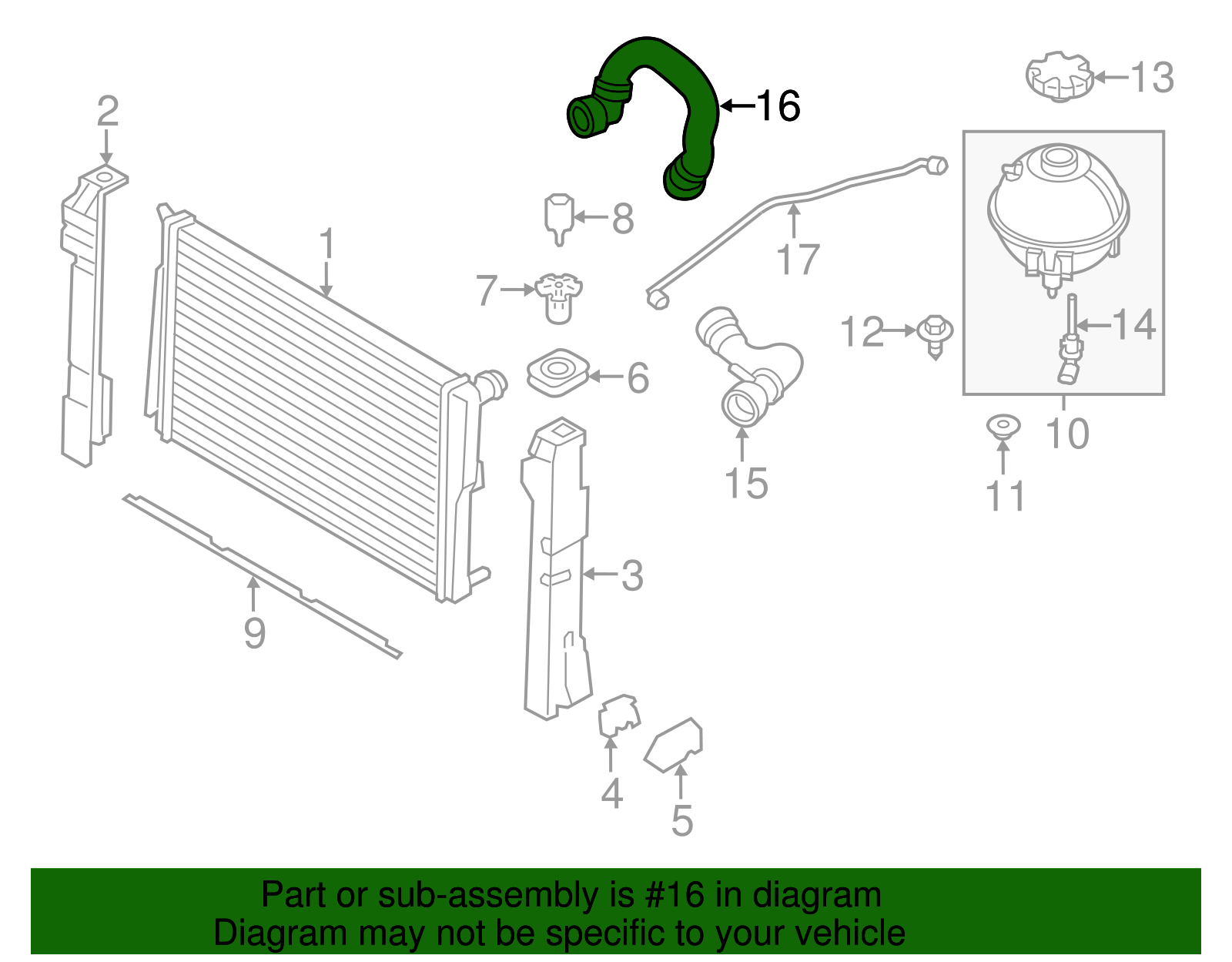 17127646151 - 2011-2018 BMW Lower Hose (17-12-7-646-151) | BMW of South ...