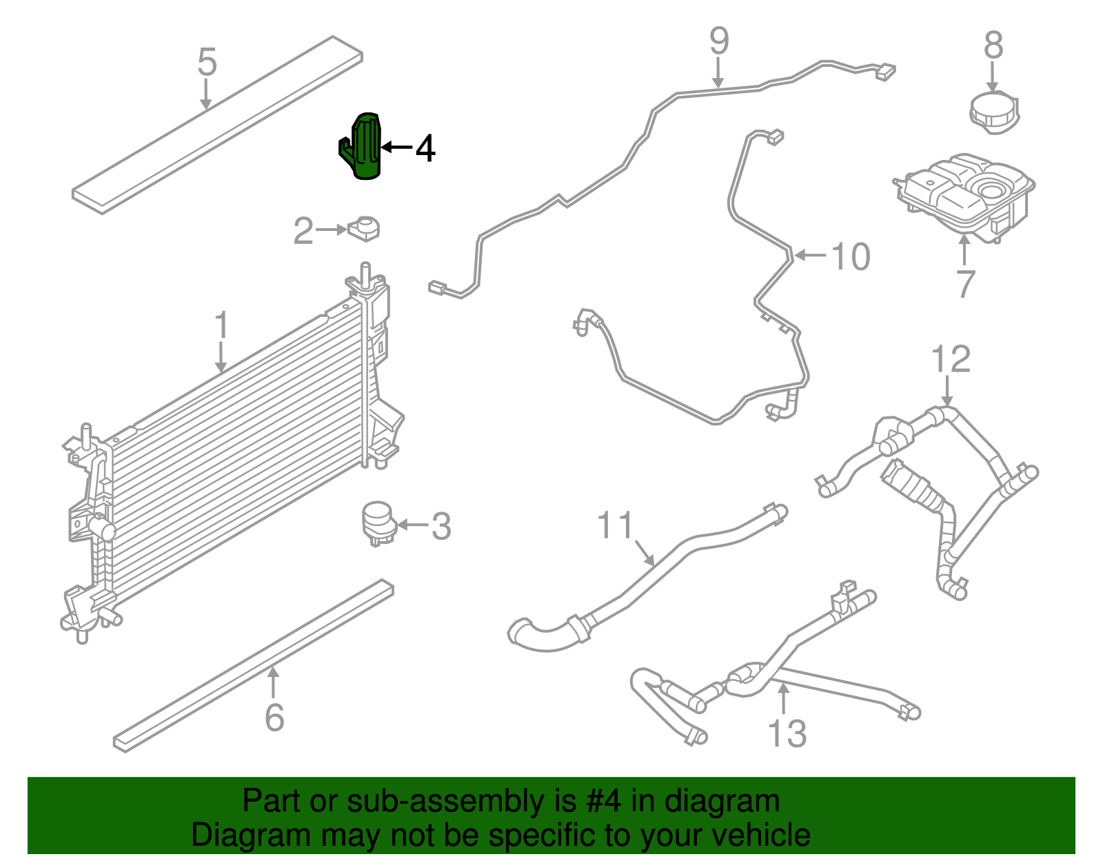 2015-2018 Ford Focus Radiator Upper Bracket - Passenger Side (RH) 8V4Z ...