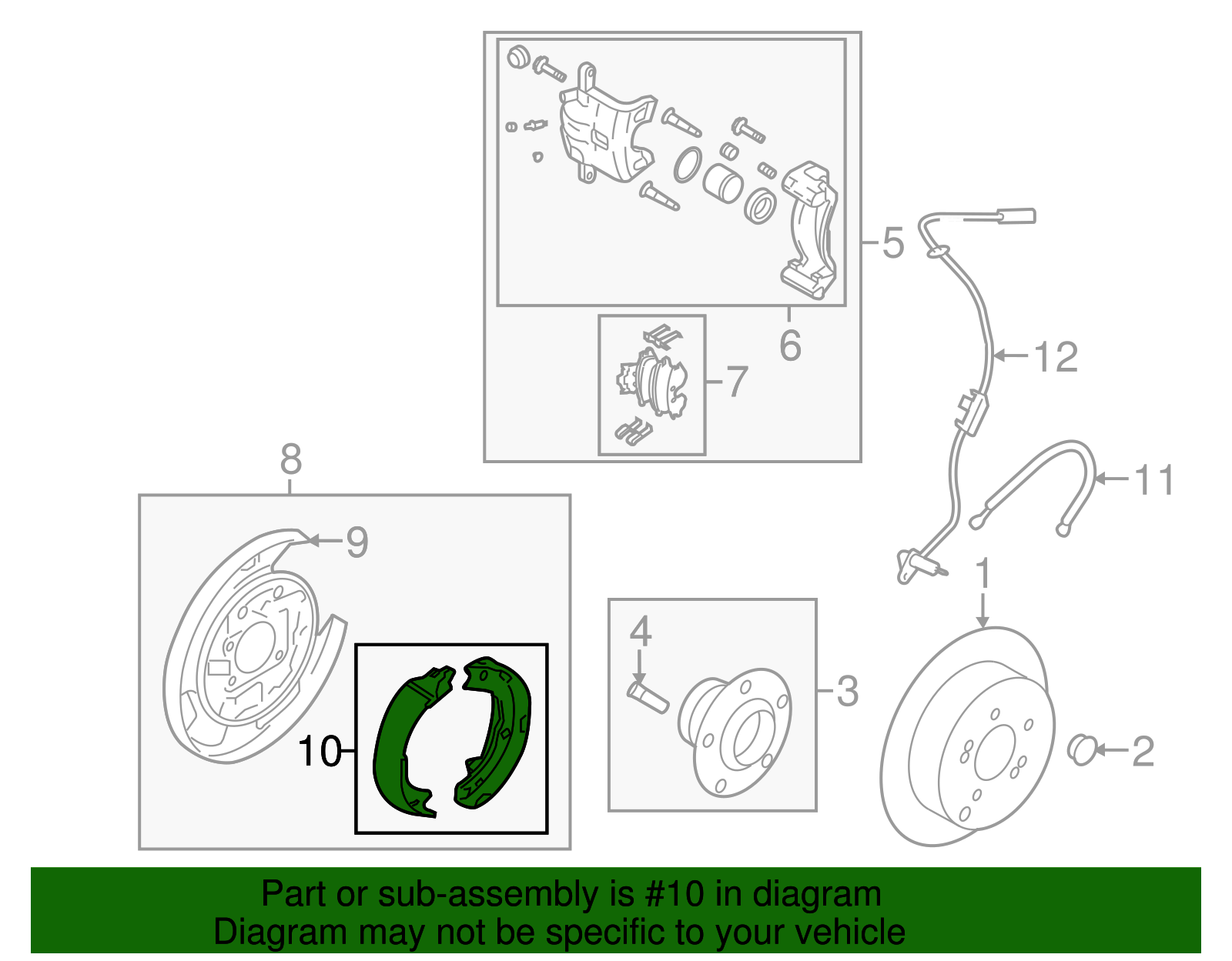 58305-2TA00 - Park Brake Shoes 2011-2015 Kia Optima | Kia.Parts Store