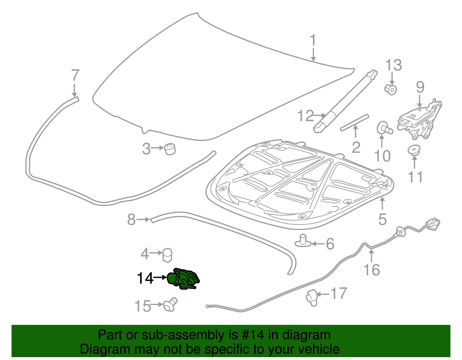 84145128 - 2014-2019 Cadillac CTS - Hood Primary and Secondary Latch ...