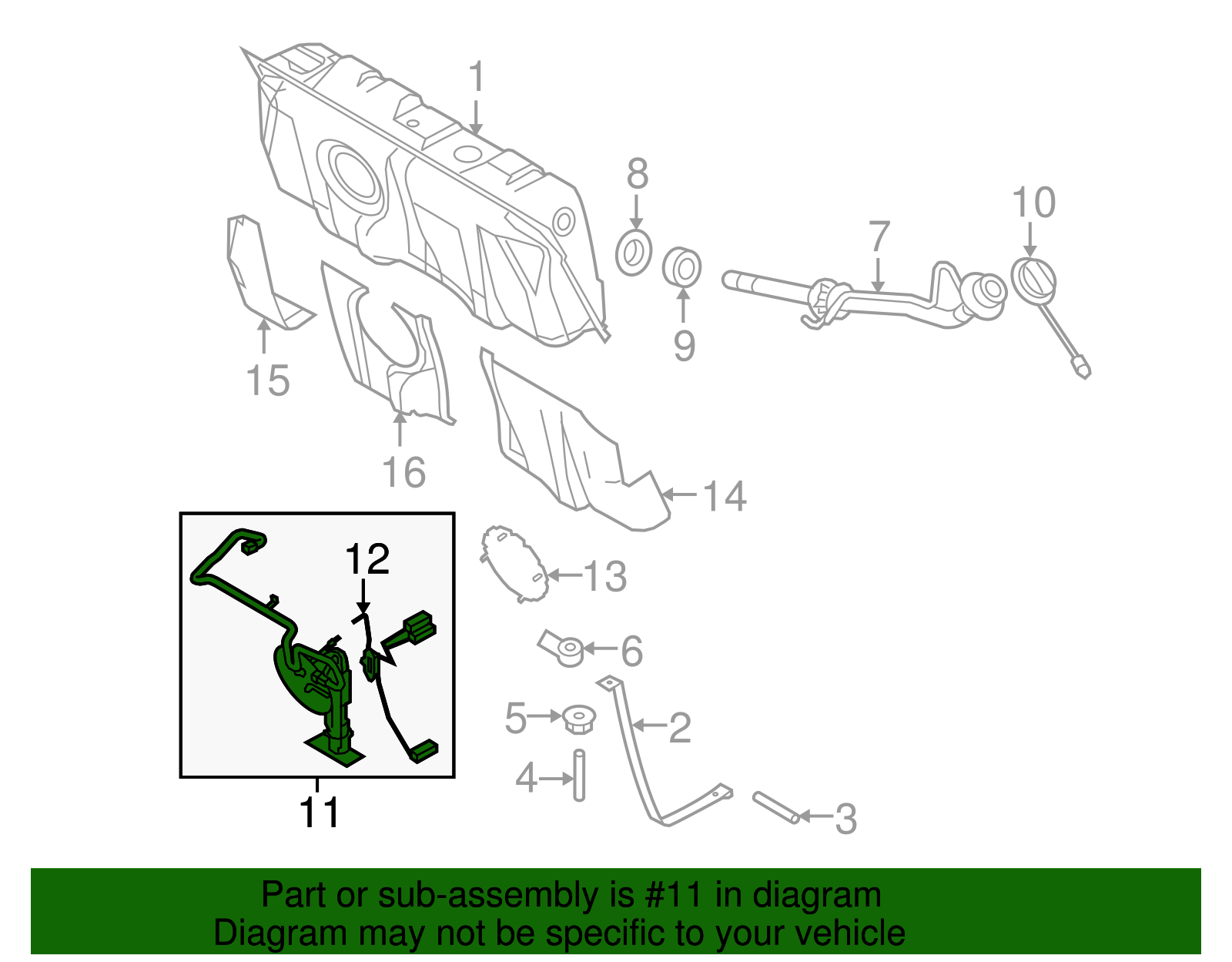 2005-2011 Ford Fuel Pump And Sender Assembly AW1Z-9H307-C | OEM Parts ...