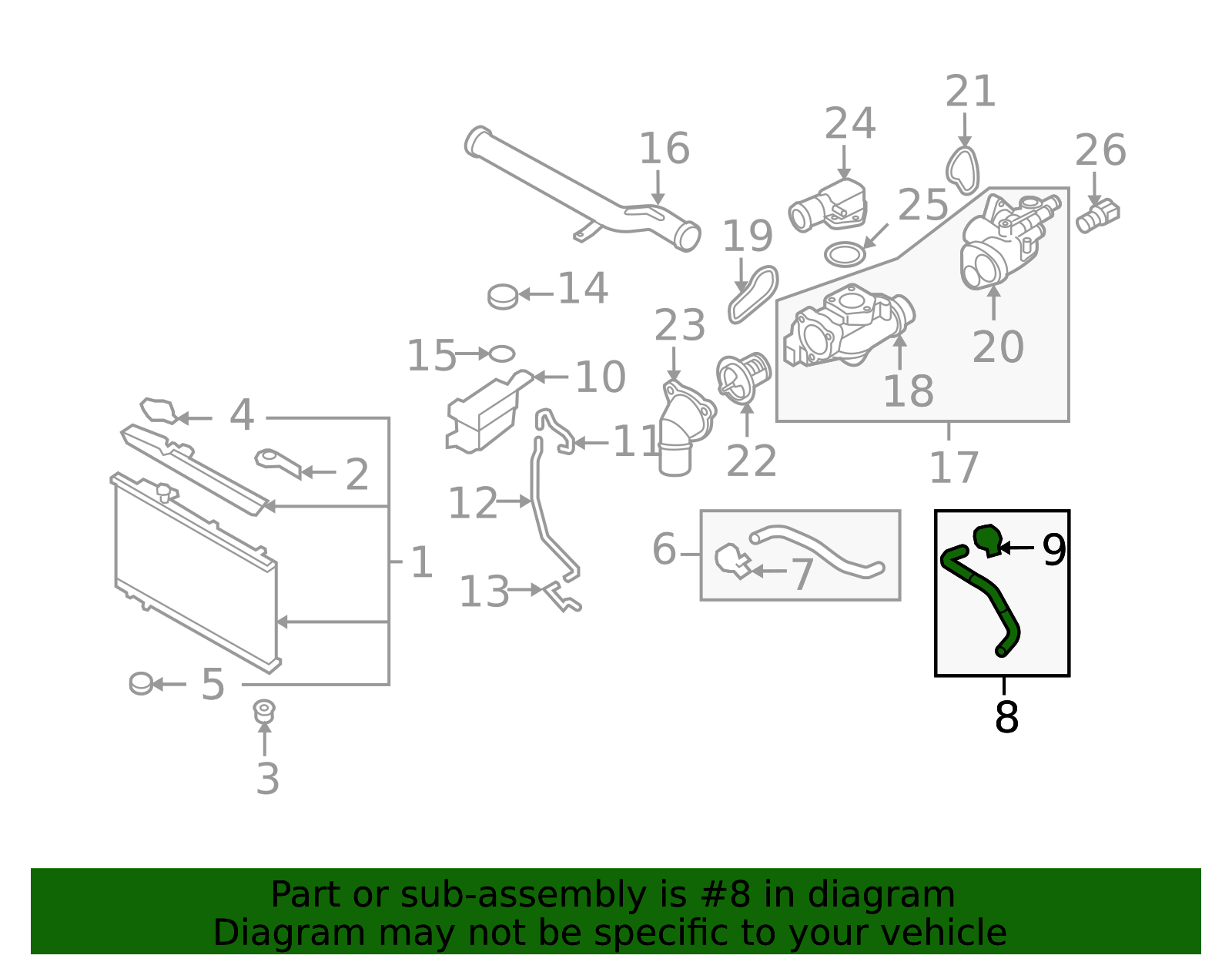 2010-2012 Hyundai Santa Fe Lower Hose 25412-2B900 | MotorMotor