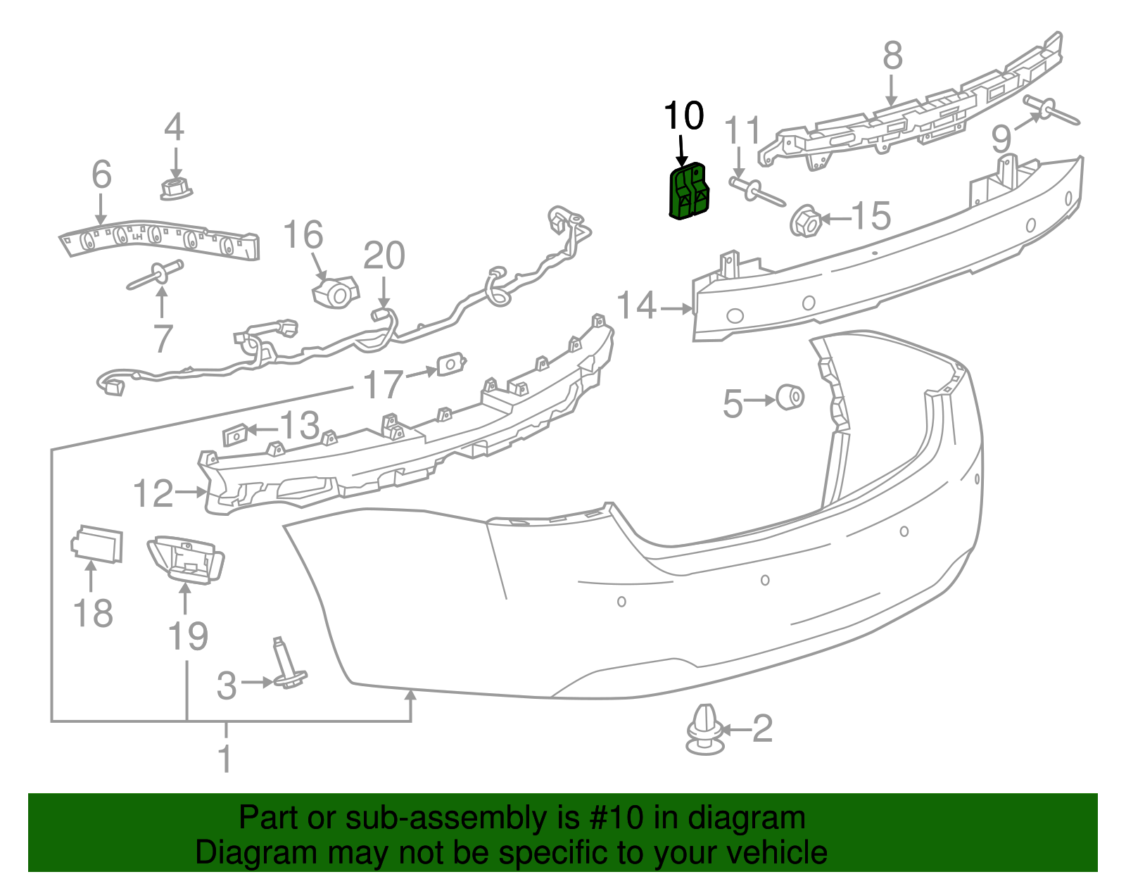 23110267 - 2014-2020 Chevrolet Impala - Rear Bumper Fascia Lower ...