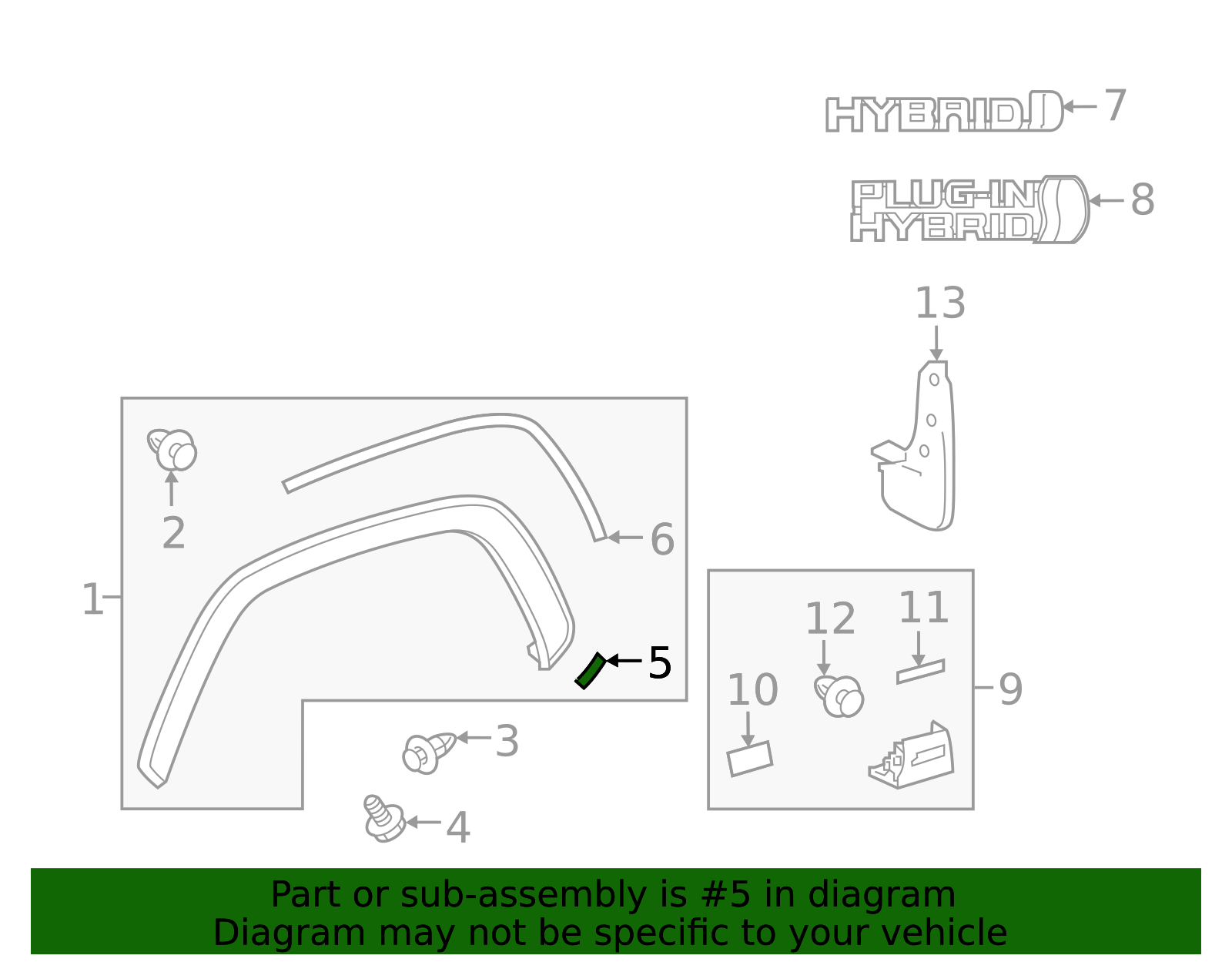 75798-0R050 - 2019-2024 Toyota - Wheel Opening Molding Pad | Nucar ...