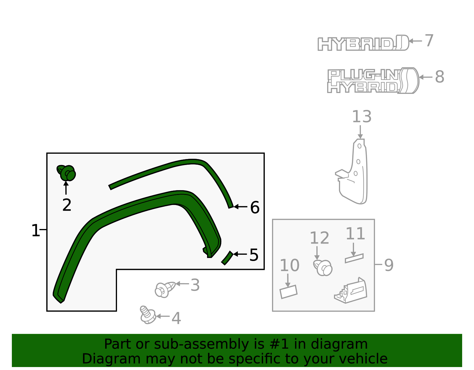2019-2024 Toyota Wheel Opening Molding 75602-0R090 | OEM Parts Online