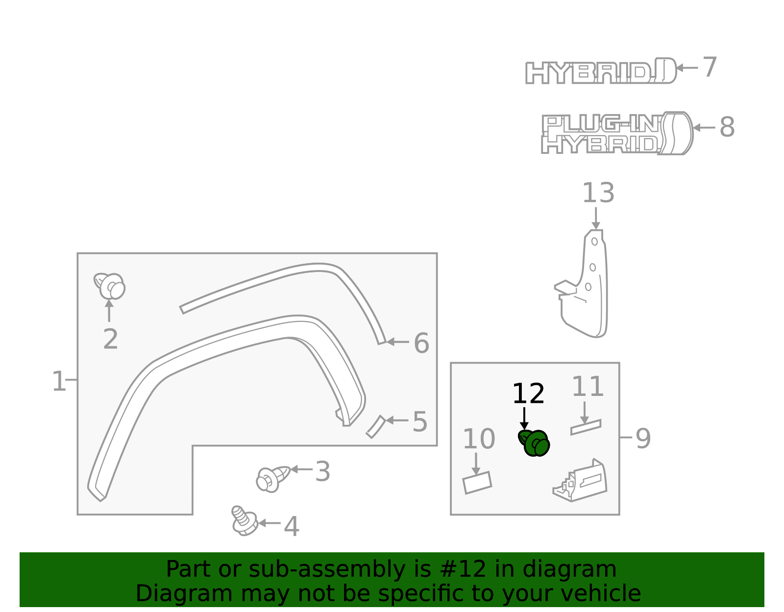 75867-68010 - Wheel Opening Molding Retainer Clip 2013-2025 Toyota ...