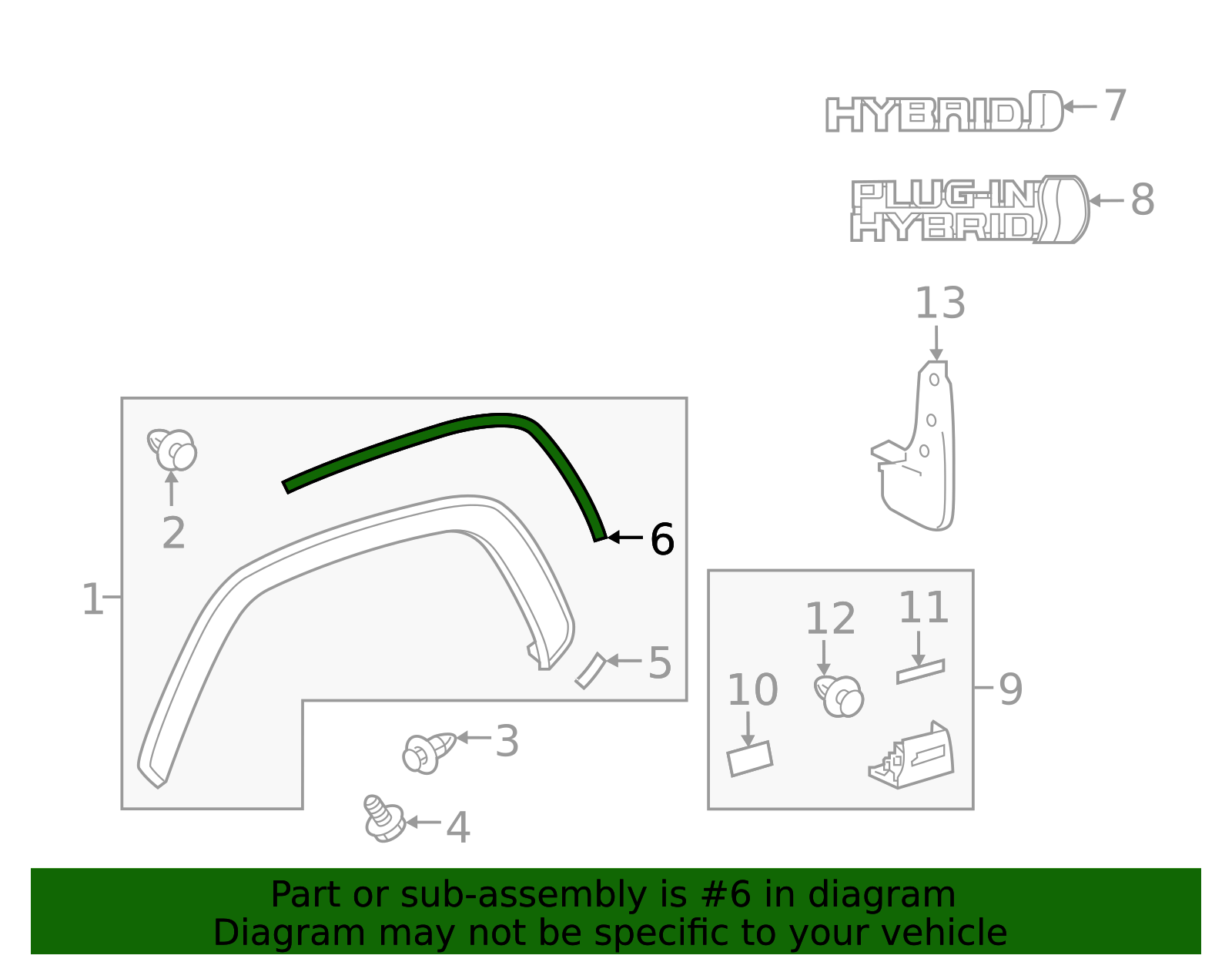 53853-0R030 - 2019-2024 Toyota - Wheel Opening Molding Pad | Nucar ...