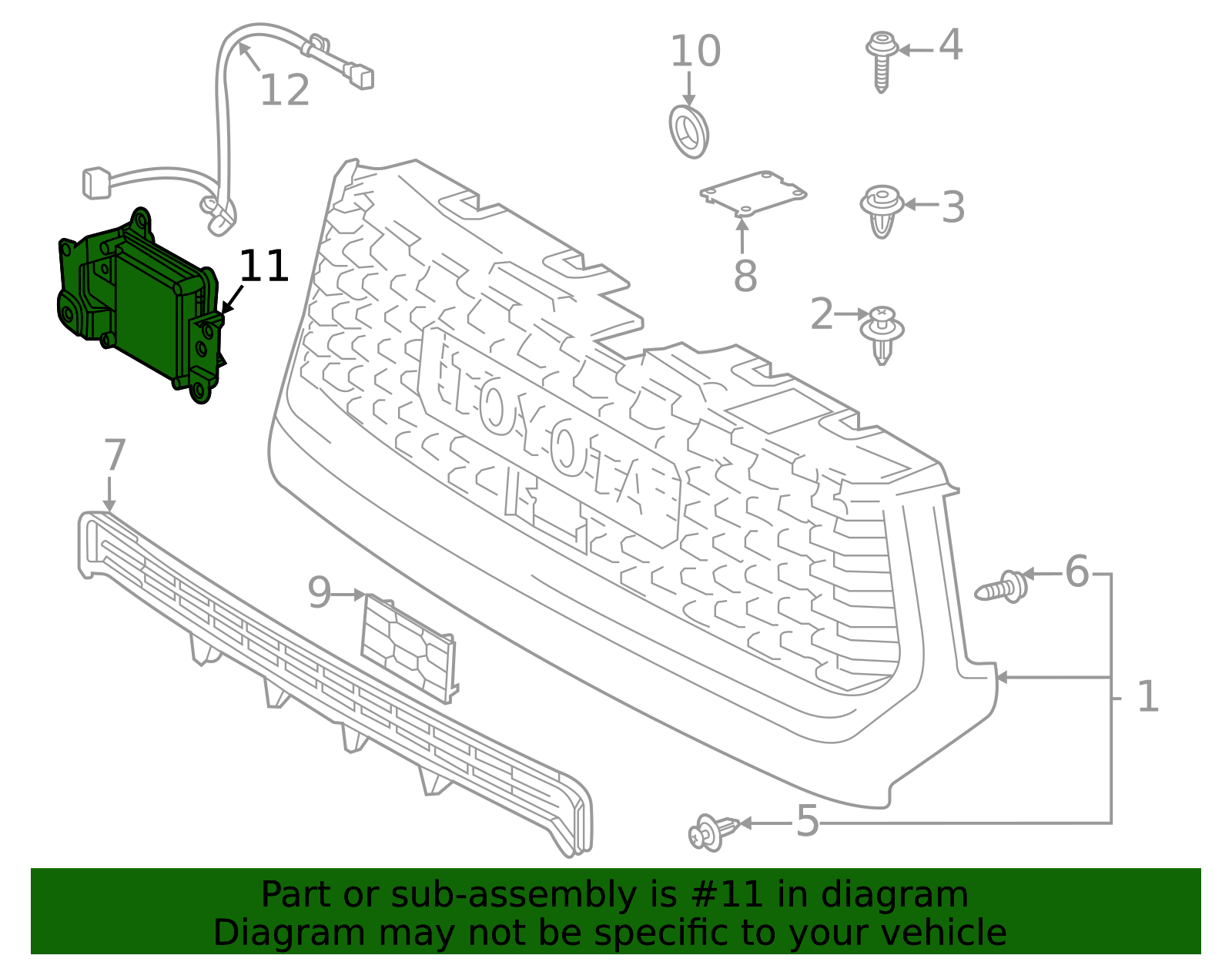 2018-2019 Toyota Tundra 2018-2019 Toyota Tundra - Distance Sensor 88210 ...