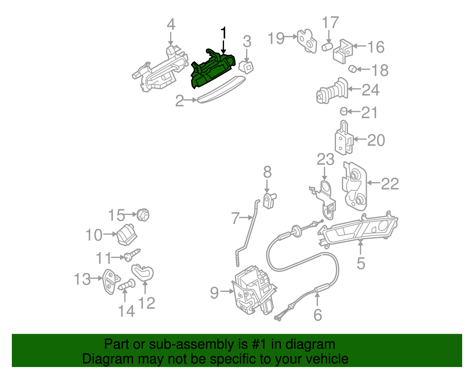 2005-2011 Audi Handle, Outside 4F0-837-208-C | Audi USA Parts