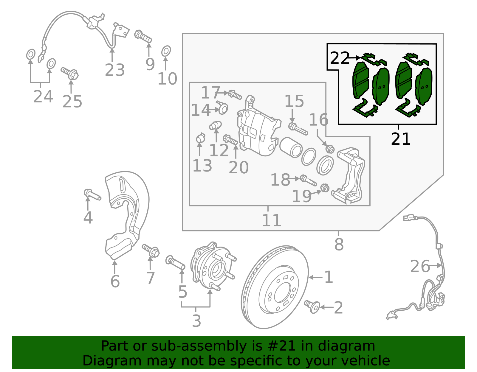 2022-2025 Hyundai Tucson Disc Brake Pad Set 58101-N9A11 | World OEM ...