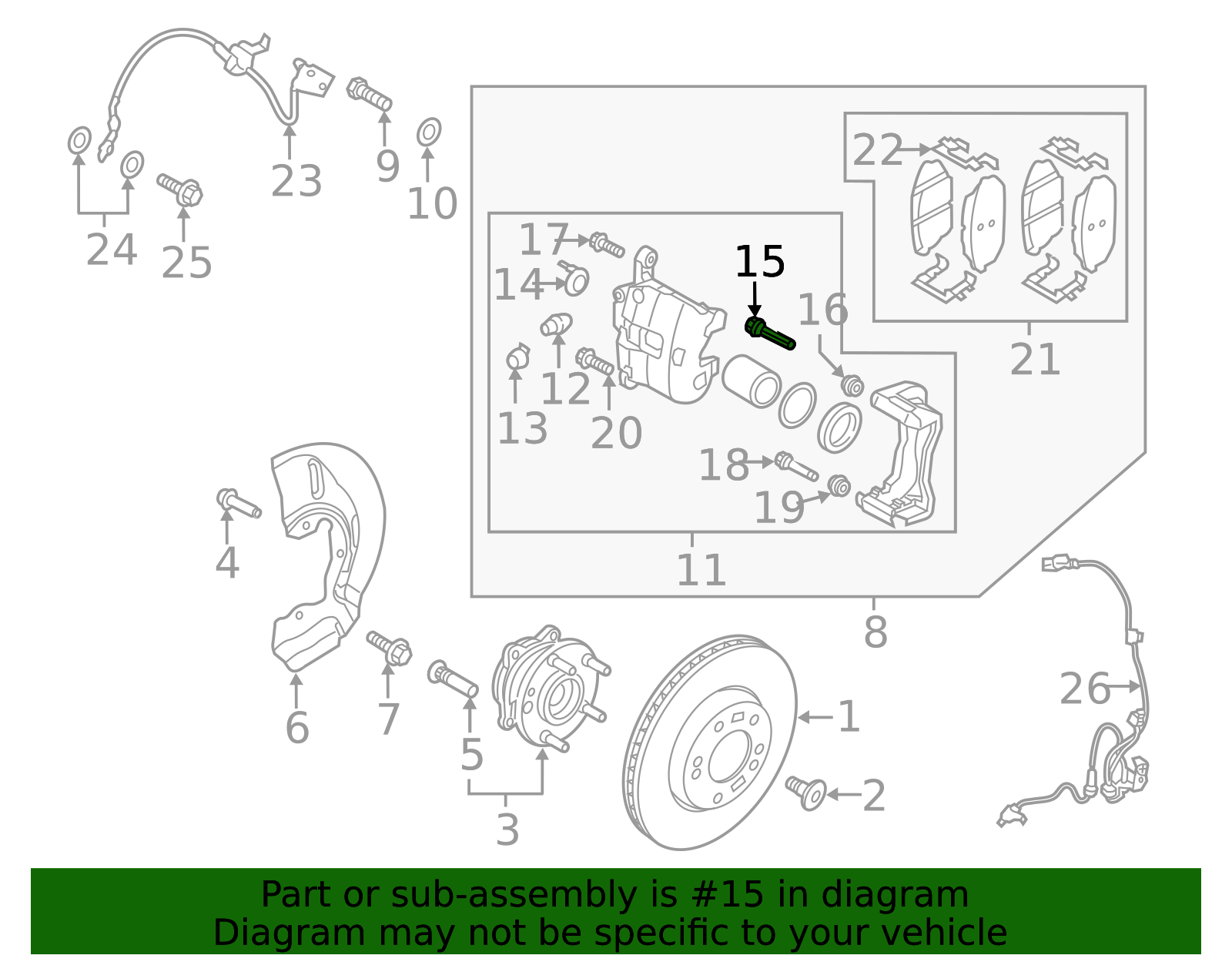 Hyundai - 58162-1H000 - Disc Brake Caliper Pin - 2009-2025 Hyundai ...