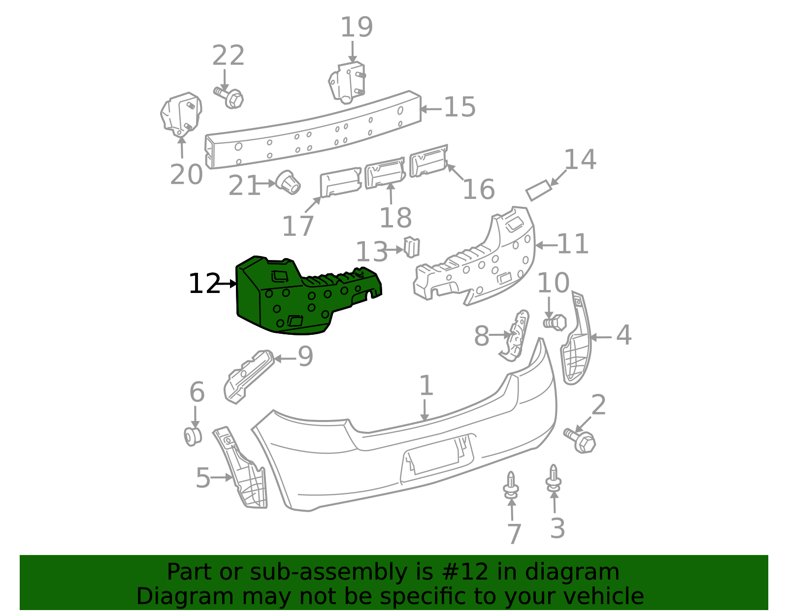 52616-52040 - Energy Absorber 2007-2008 Toyota Yaris | Find Vintage Parts