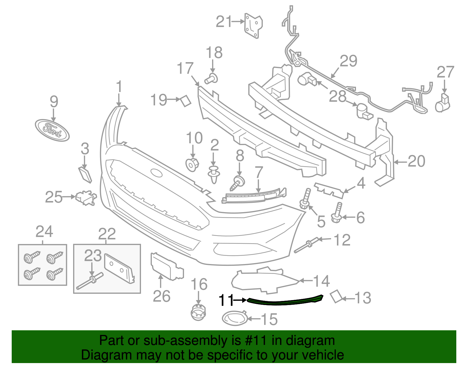 2013-2016 Ford Fusion Valance DS7Z-17626-AA | Ford OEM Parts Outlet
