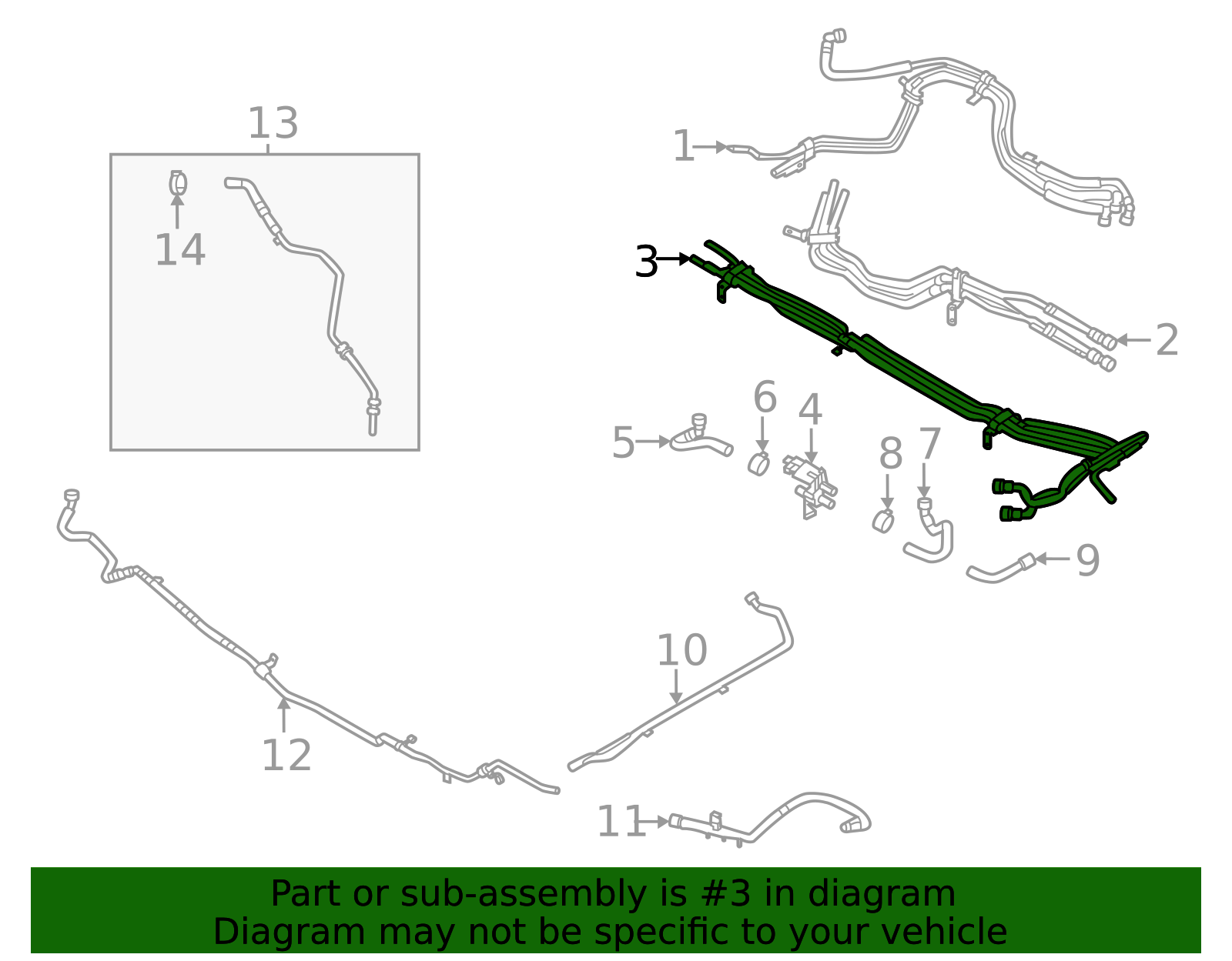 ML3Z-18B402-R - Drive Motor Battery Pack Coolant Hose - 2021-2025 Ford ...