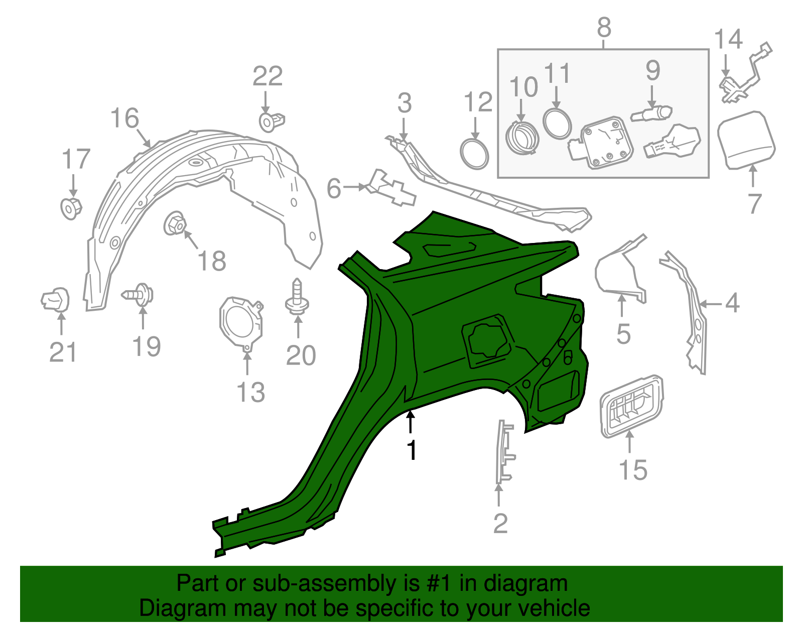 61601-0E051 - Quarter Panel 2016-2022 Lexus | Lexus Parts Outlet