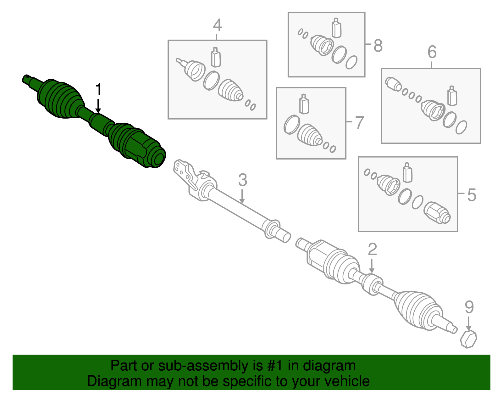 2015-2017 Hyundai Sonata Axle Assembly 49501-C2350 | OEM Parts Online